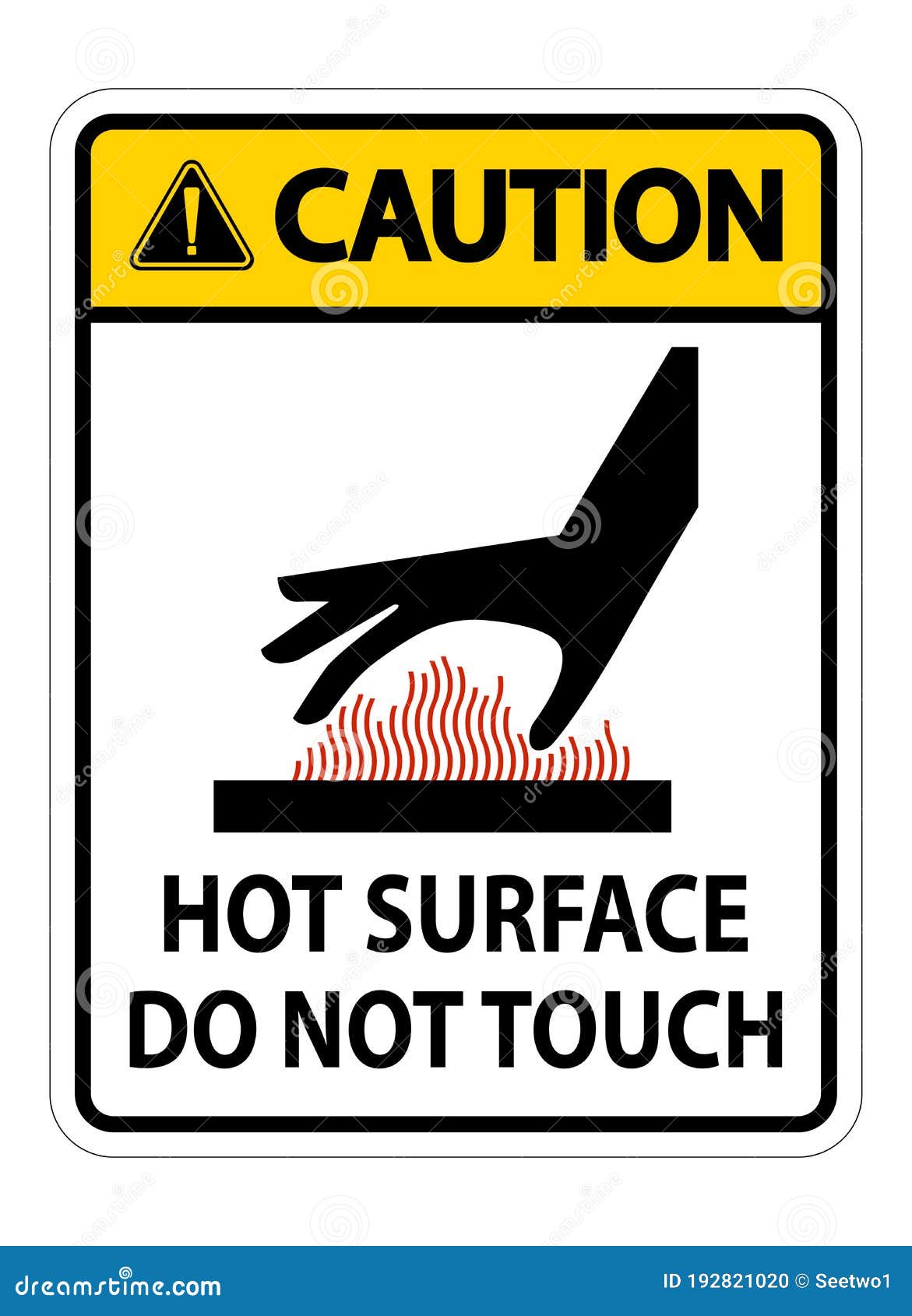 Caution Burn Hazard,Hot Surface,Do Not Touch Symbol Sign Isolate on ...