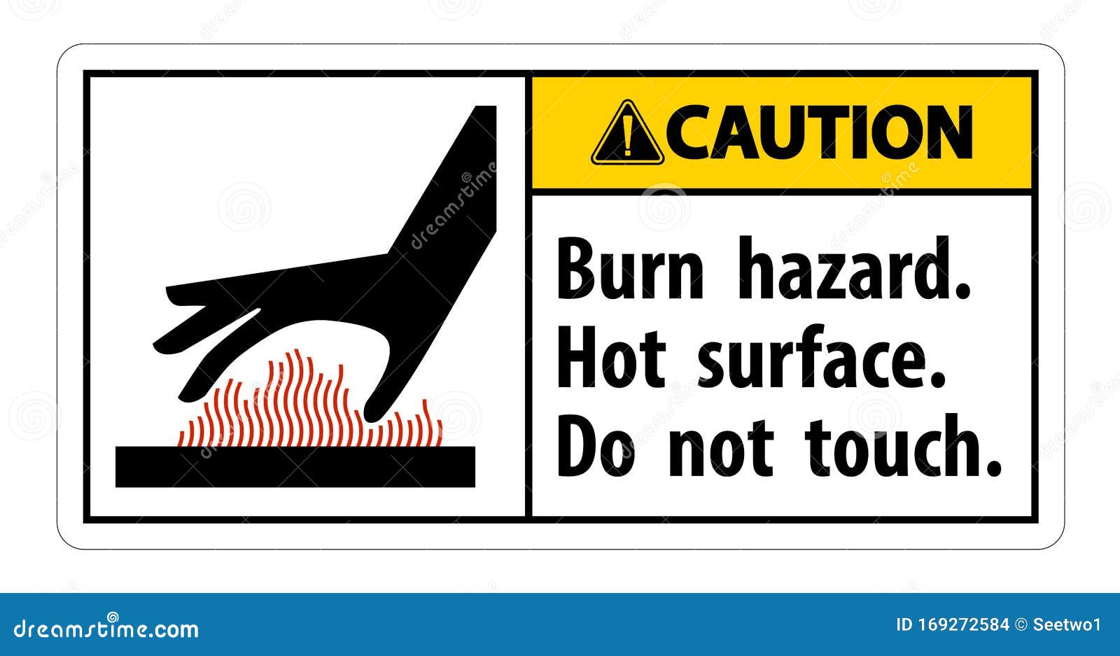 Caution Burn Hazard Hot Surface Do Not Touch Symbol Sign Vector ...