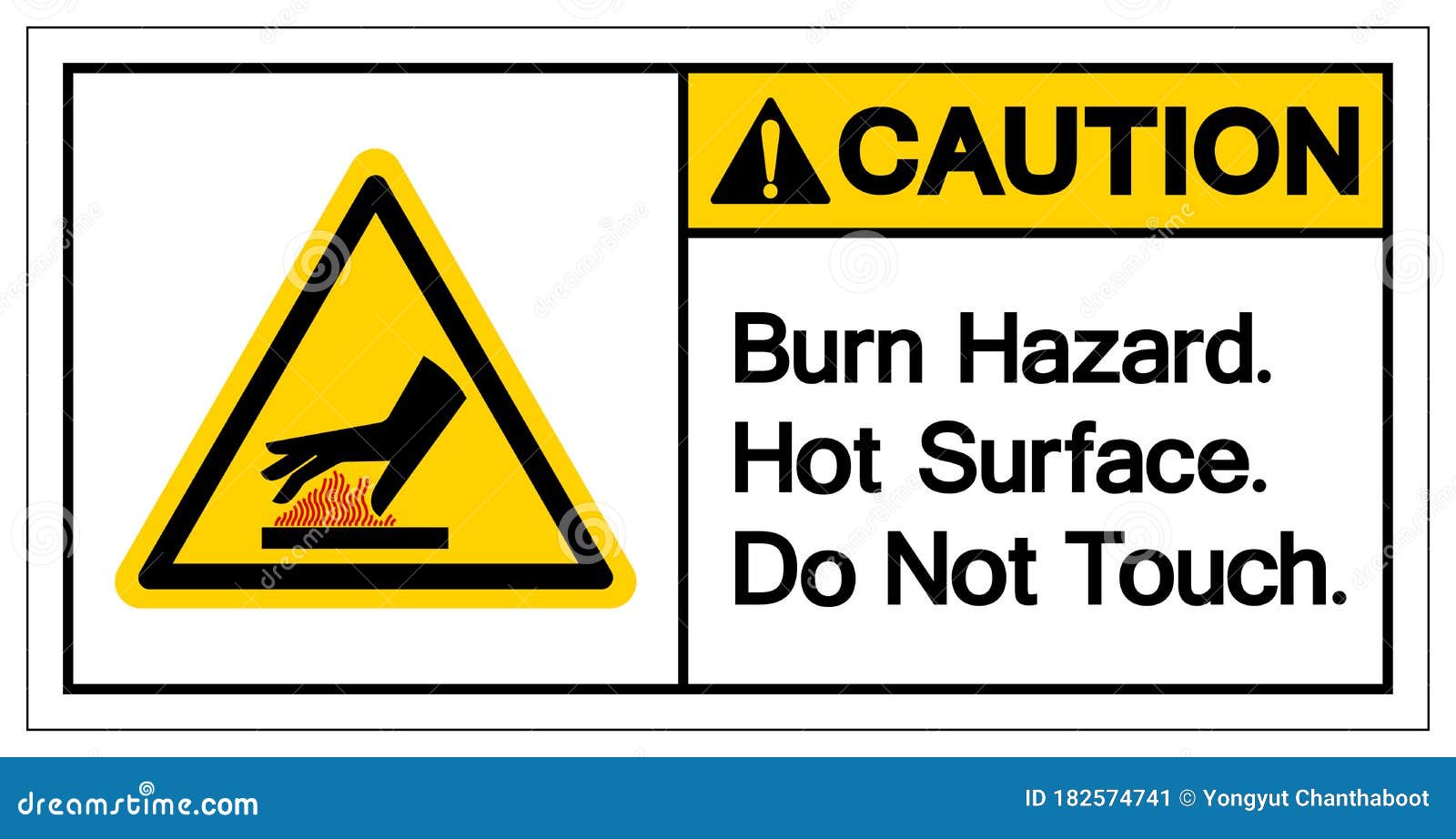 Burn Hazard Yellow Safety Sign Vector Illustration | CartoonDealer.com ...