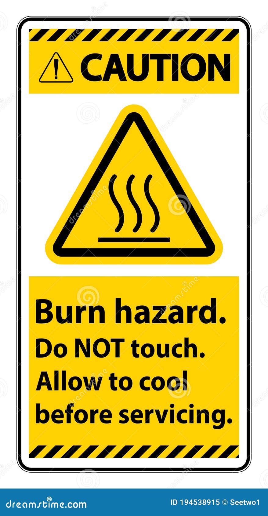 Caution Burn Hazard Safety,Do Not Touch Label Sign On White Background ...