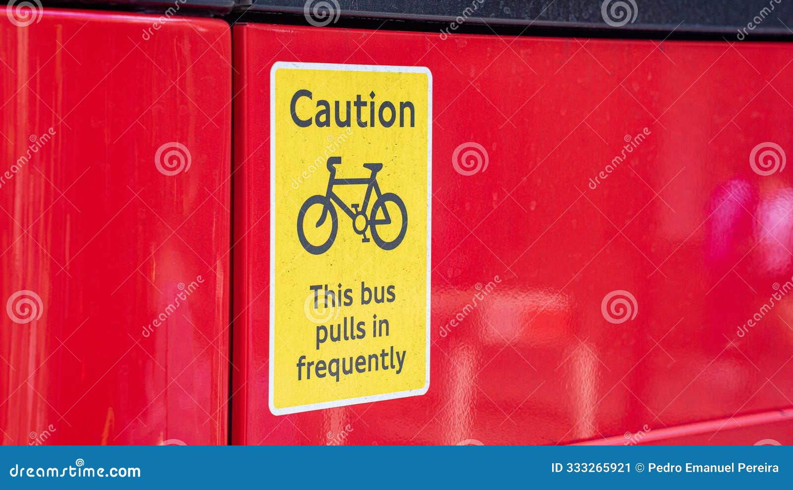 "caution this Bus Pulls in Frequently" Stock Image - Image of brand ...