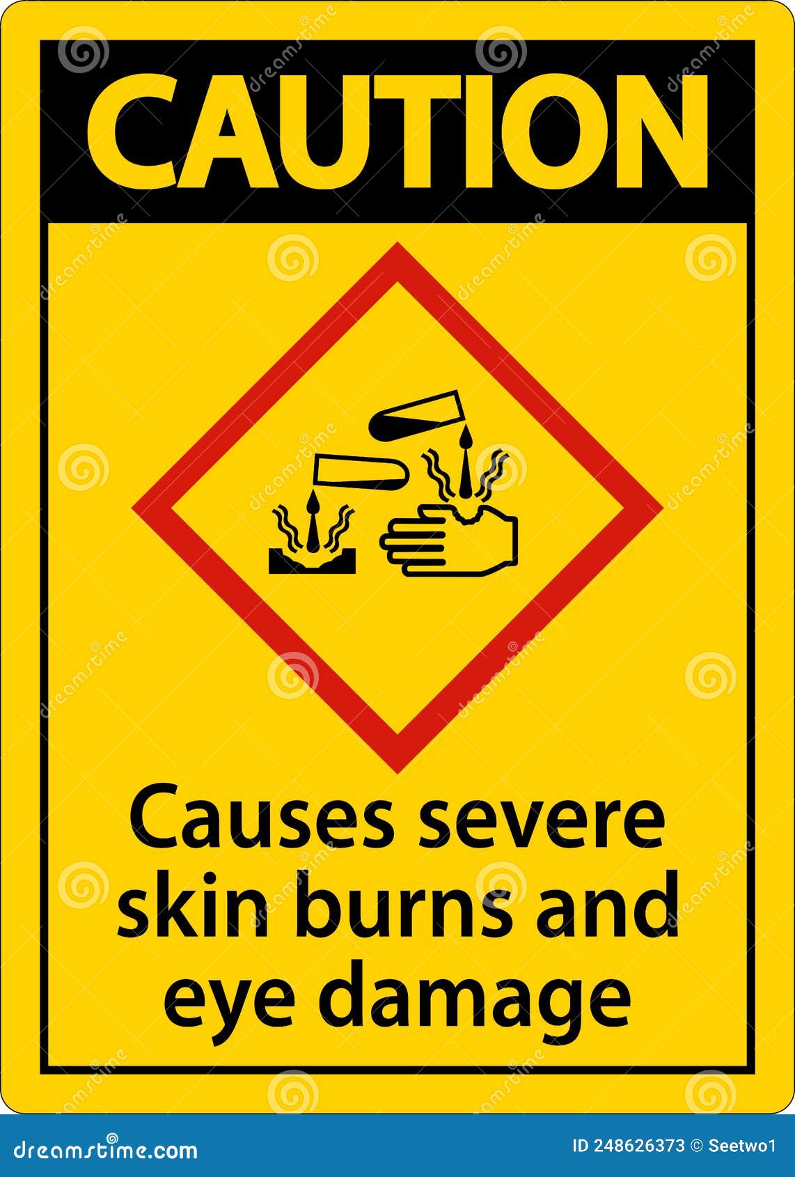 Caution Skin Puncture Hydraulic Line Symbol Sign On White Background ...