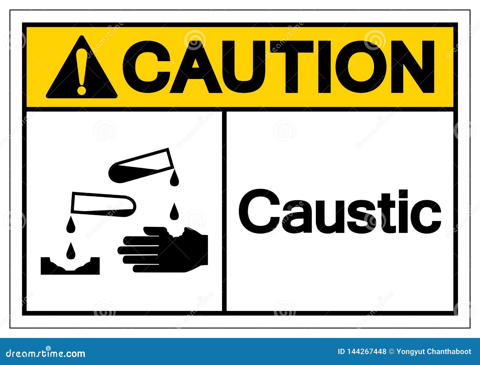 Caution Caustic Symbol Sign, Vector Illustration, Isolate on White ...