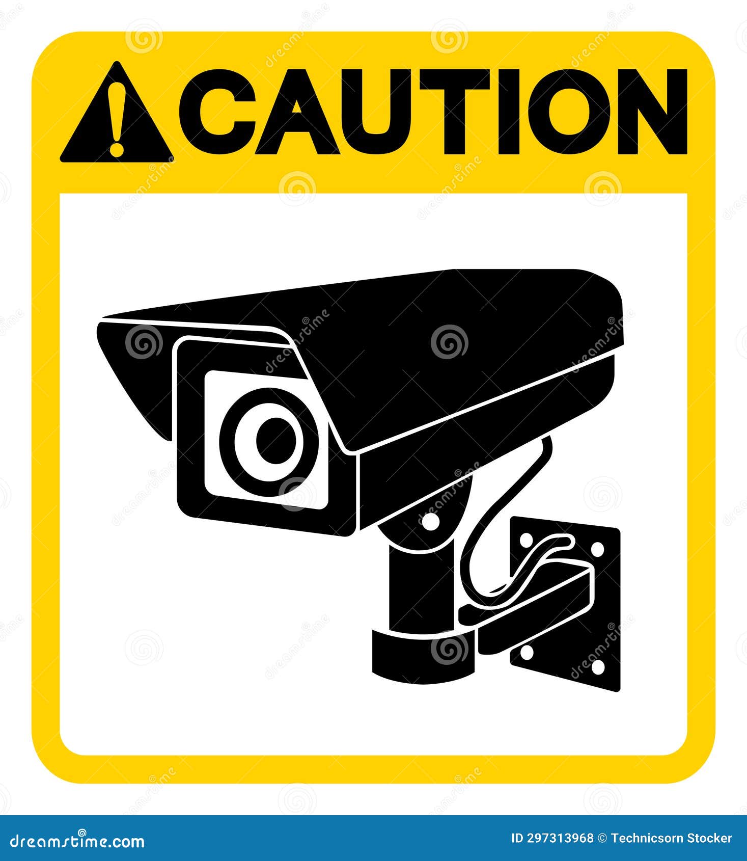 Caution CCTV Symbol Sign, Vector Illustration, Isolate on White ...
