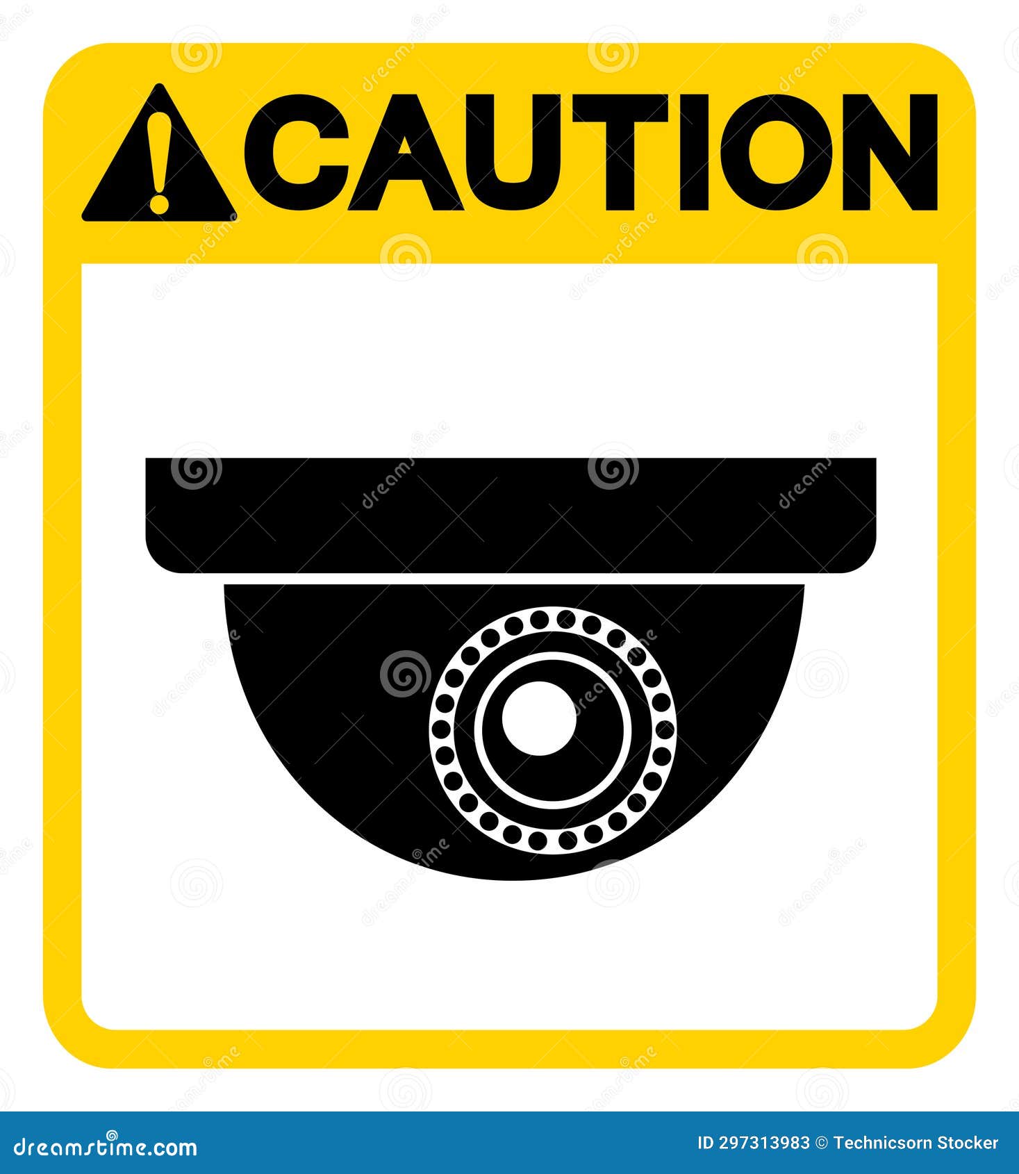 Caution CCTV Symbol Sign, Vector Illustration, Isolate on White ...