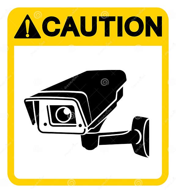 Caution CCTV Symbol Sign, Vector Illustration, Isolate on White ...