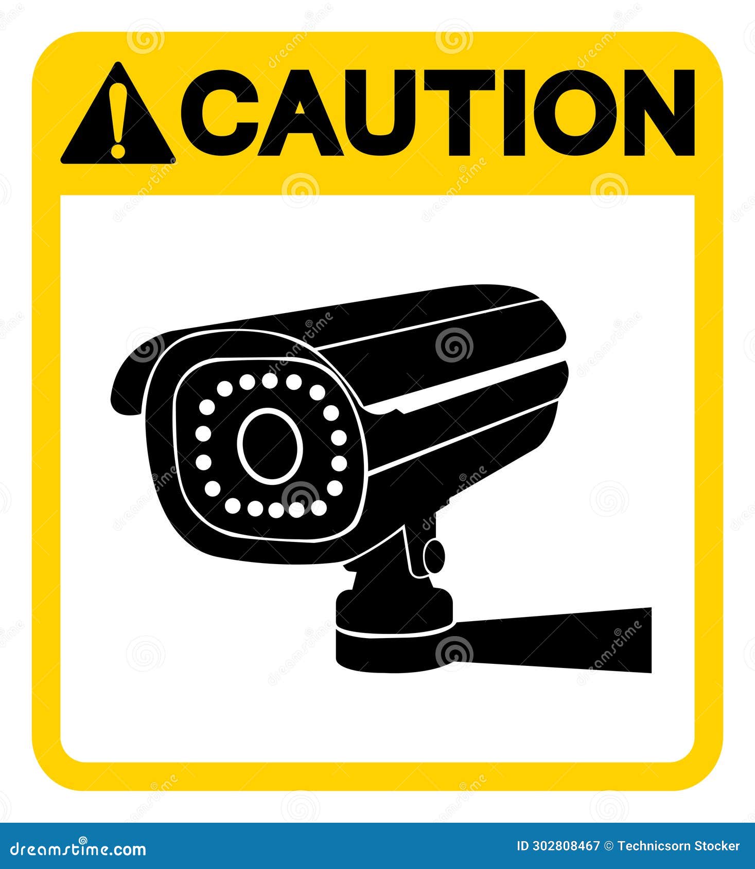 Caution CCTV Symbol Sign, Vector Illustration, Isolate on White ...