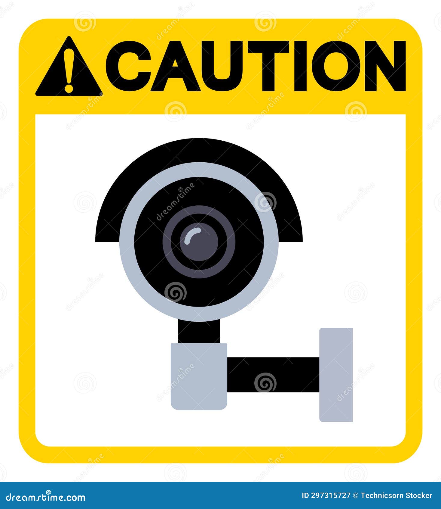 Caution CCTV Symbol Sign, Vector Illustration, Isolate on White ...