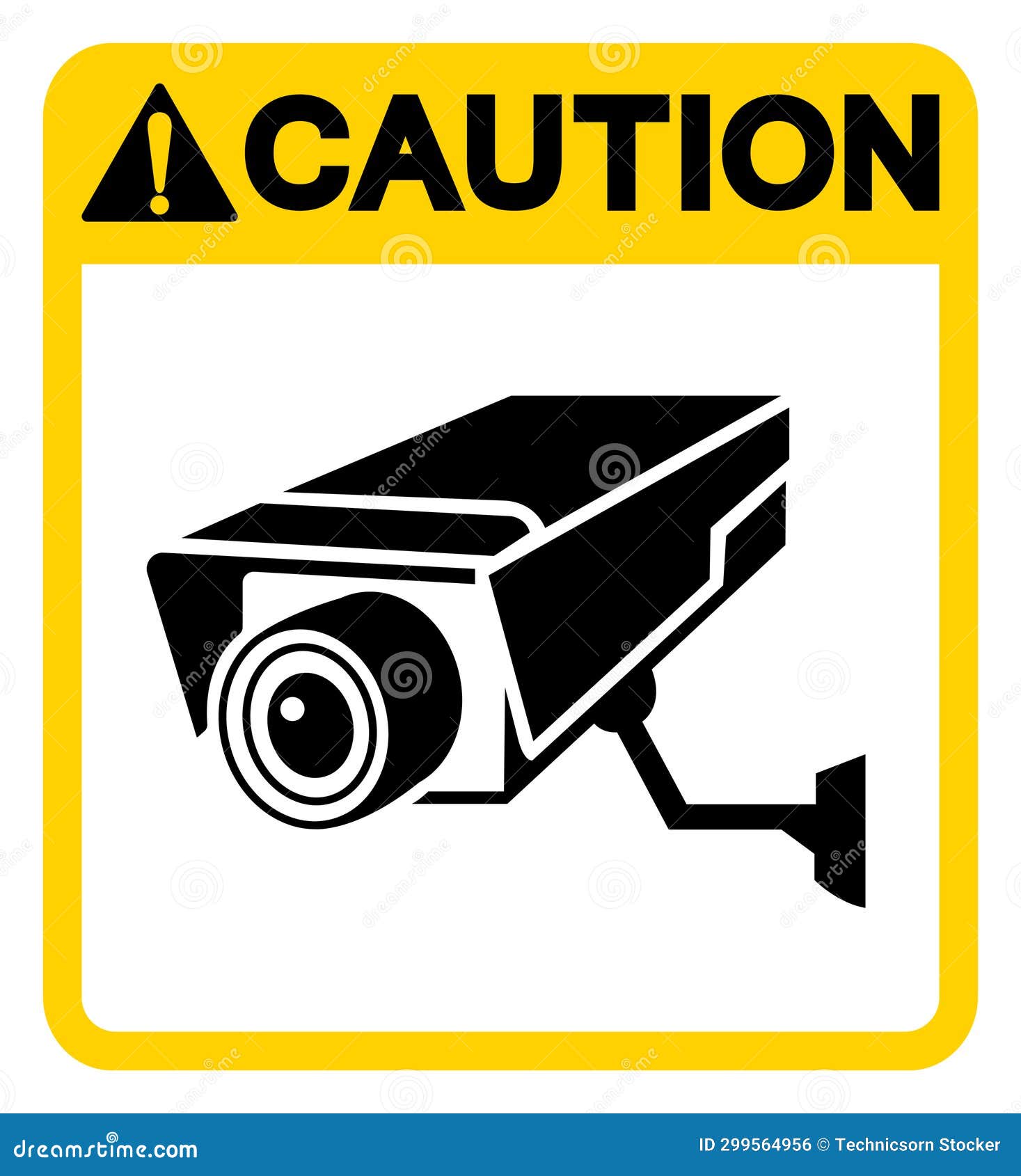 Caution CCTV Symbol Sign, Vector Illustration, Isolate on White ...