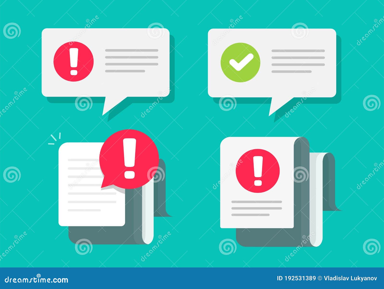 Caution and Check Mark Notices Important Notifications Text Push ...