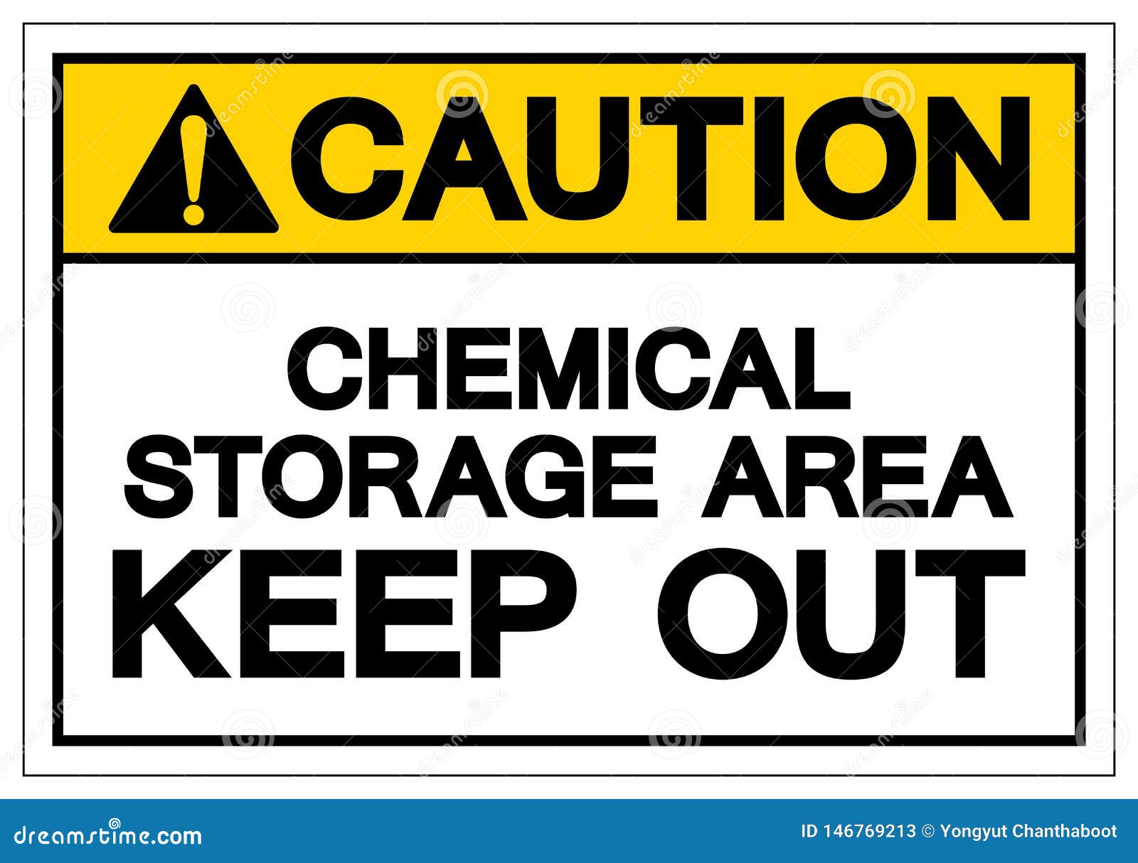 Caution Chemical Storage Area Keep Out Symbol Sign, Vector Illustration ...