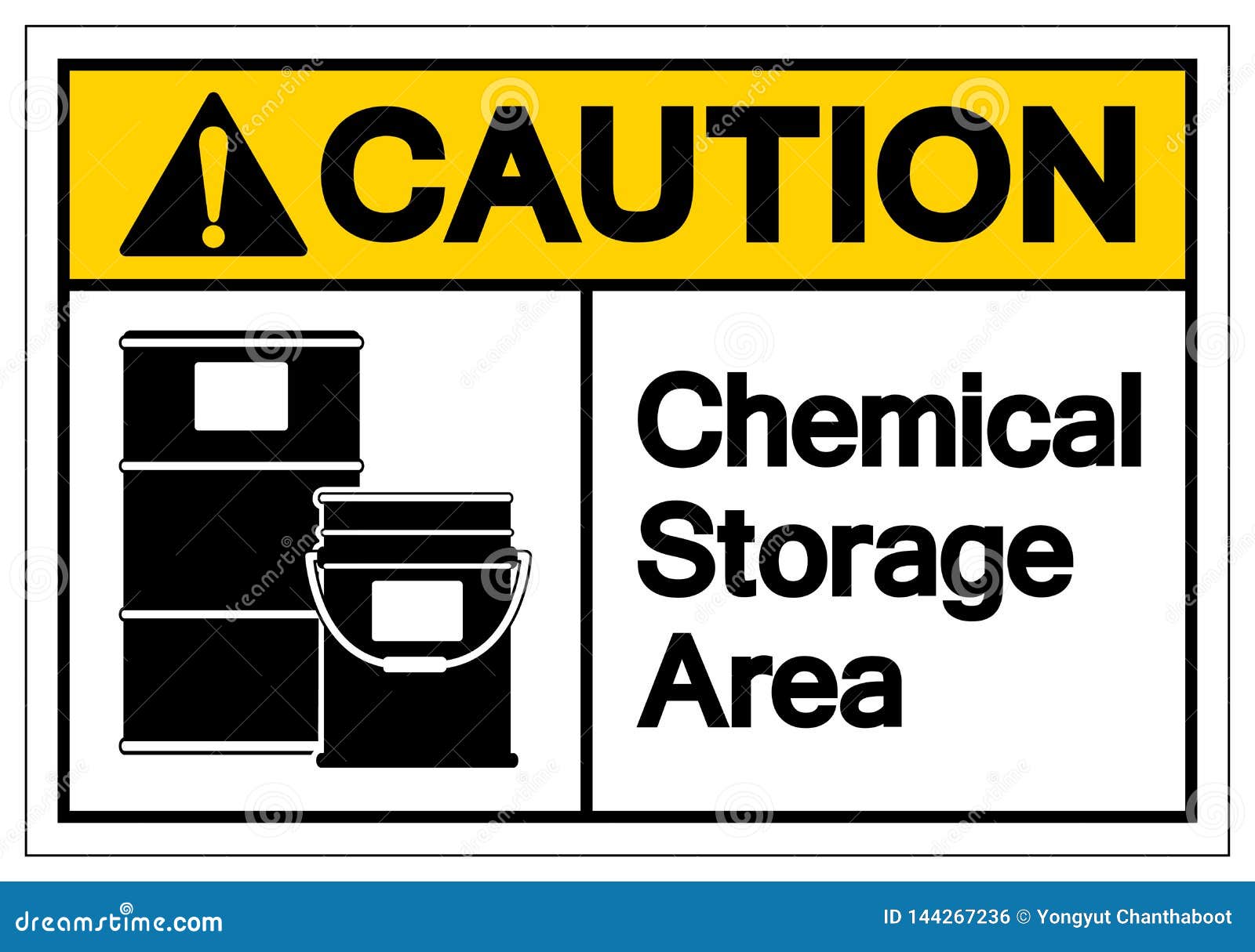 Caution Chemical Storage Area Symbol Sign ,Vector Illustration, Isolate ...
