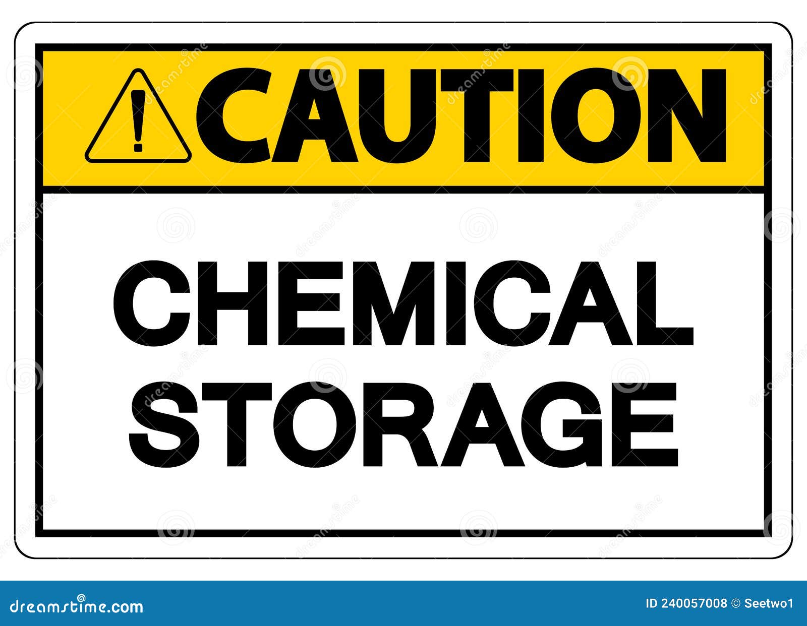Caution Chemical Storage Sign on White Background Stock Vector ...