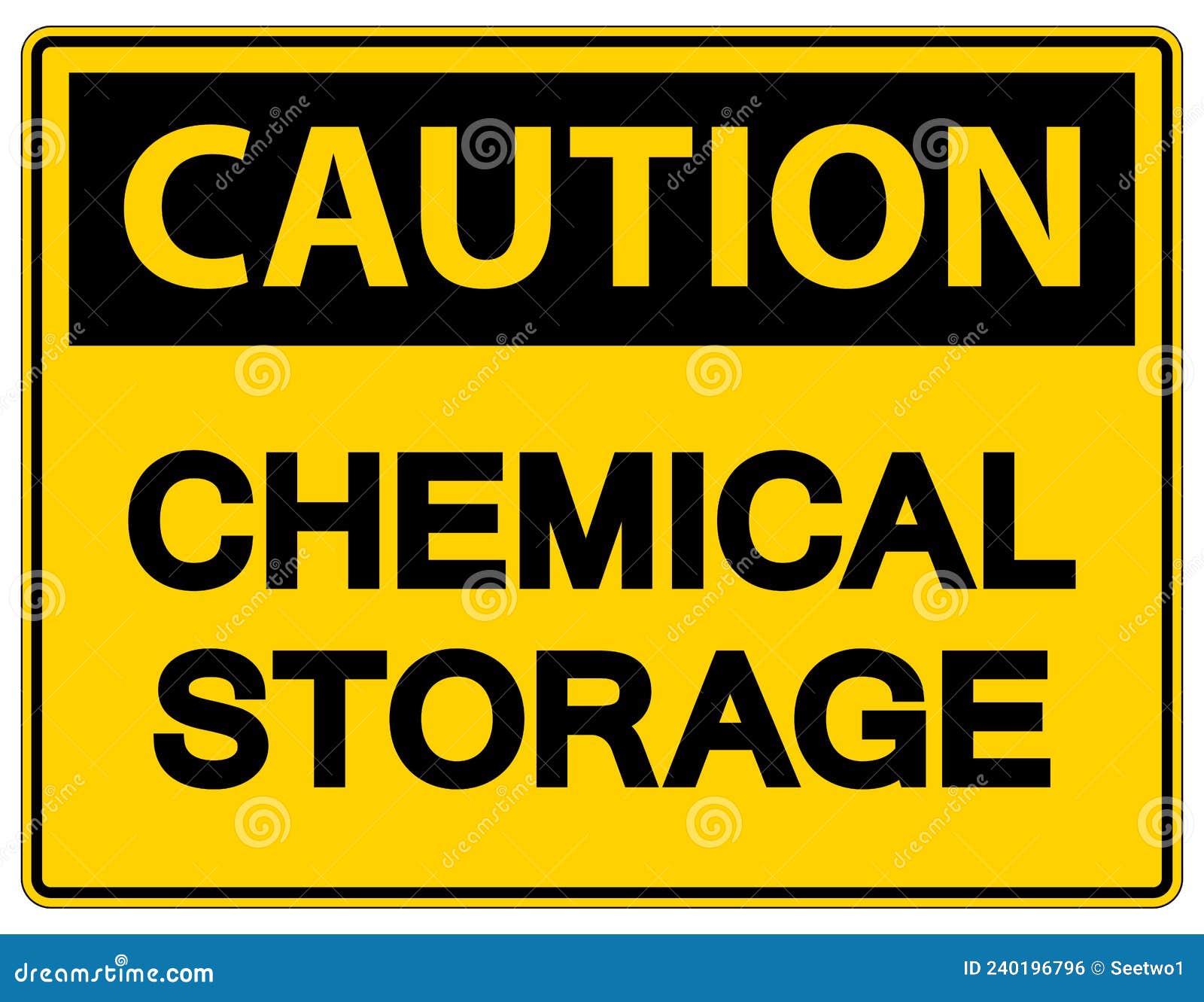 Caution Chemical Storage Sign on White Background Stock Vector ...