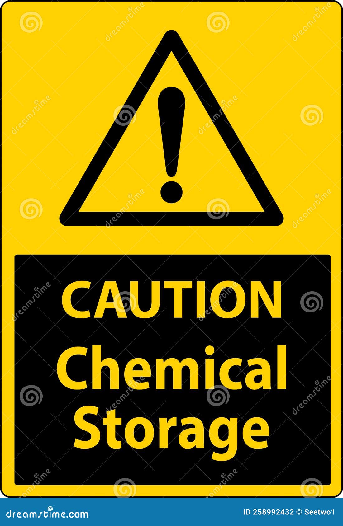 Caution Chemical Storage Symbol Sign on White Background Stock Vector ...