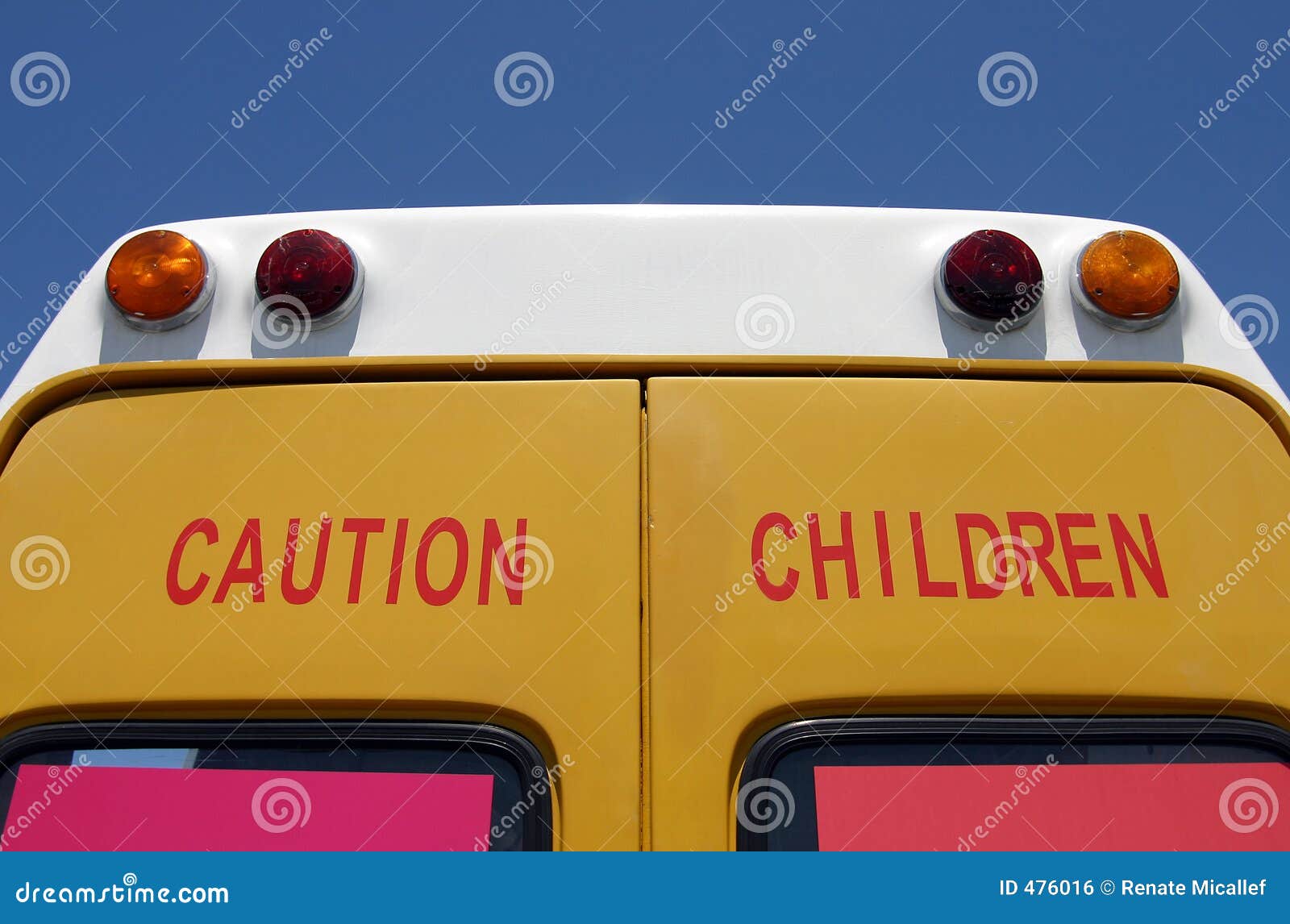 Caution Children Crossing Road Safety Sign On School Wall Stock Image ...
