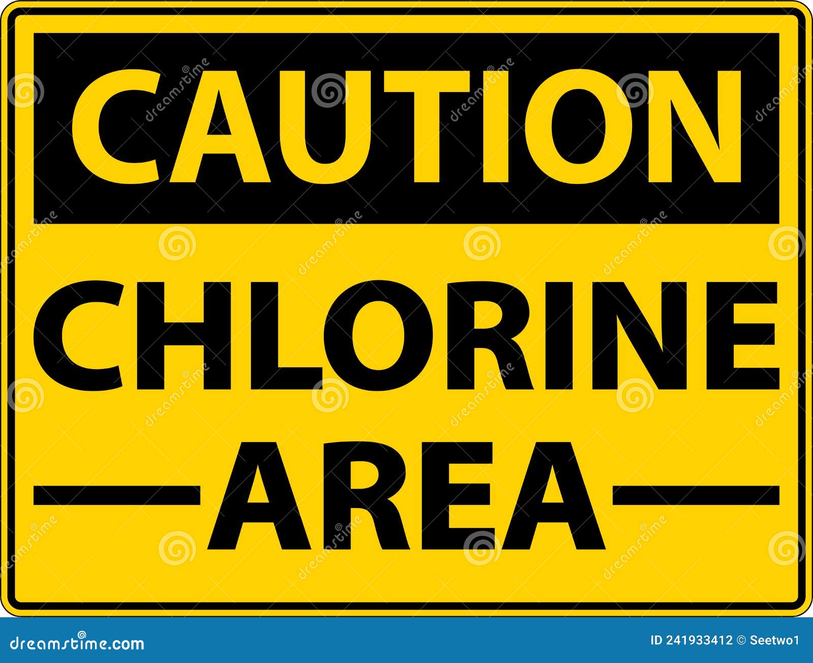 Caution Chlorine Area Sign on White Background Stock Vector ...