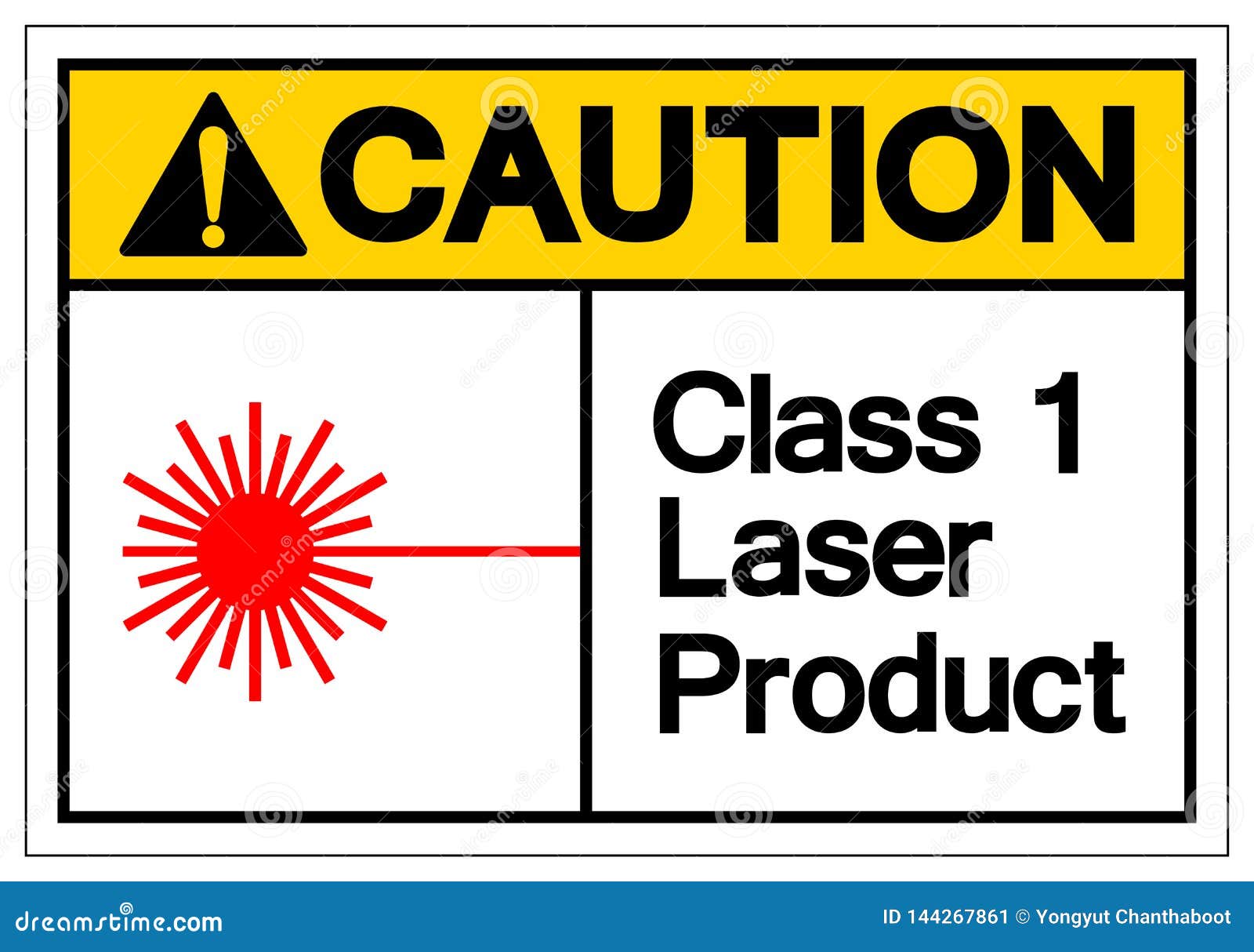 Caution Class 1 Laser Product Symbol Sign, Vector Illustration, Isolate ...