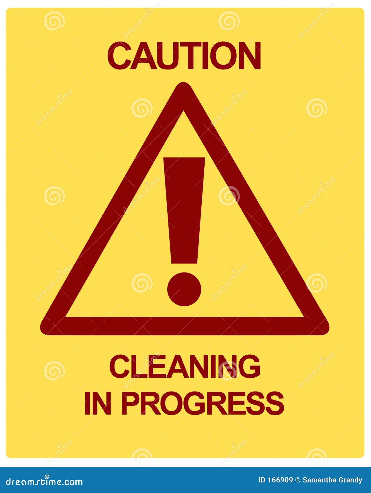 CAUTION Cleaning in Progress Stock Illustration - Illustration of ...