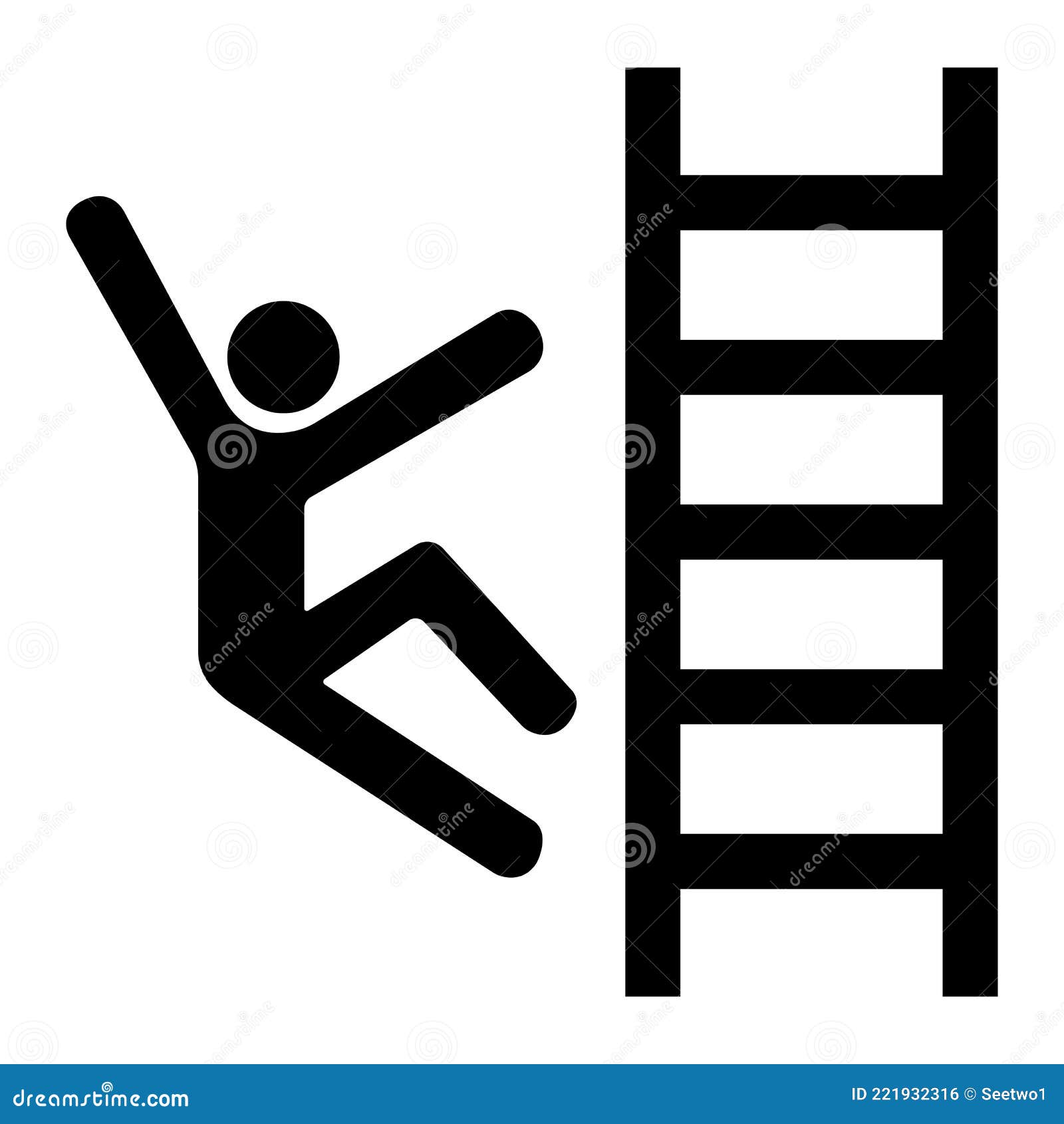 Caution Climb Hazard Symbol Sign Isolate on White Background Stock ...