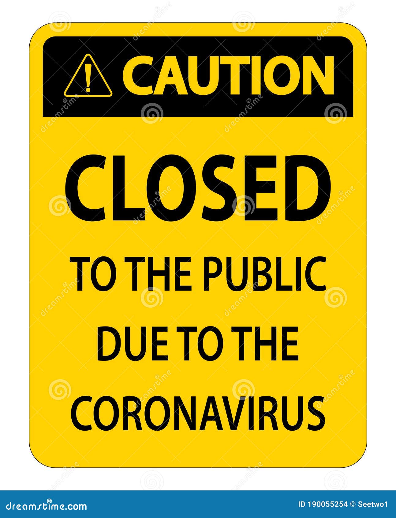 Caution Closed To Public Sign on White Background Stock Vector ...
