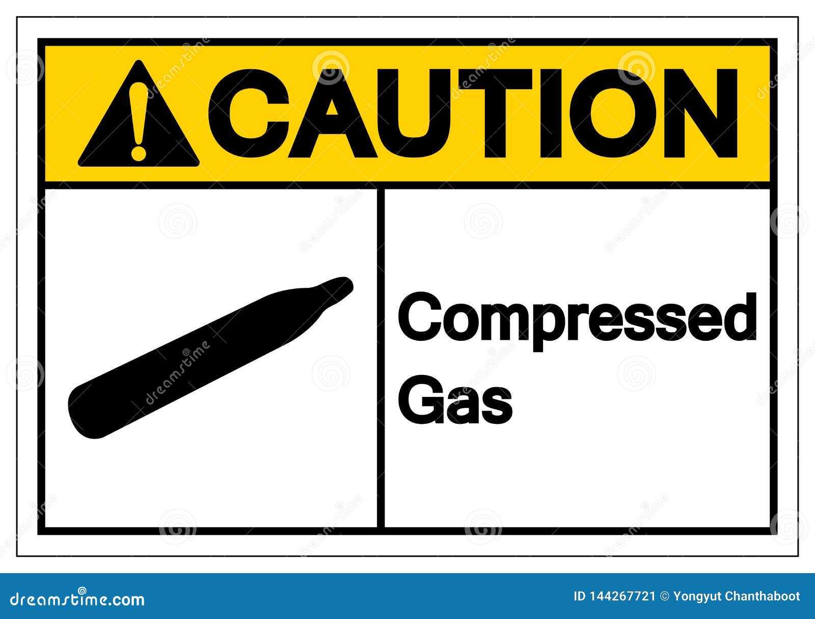 Caution Compressed Gas Symbol Sign, Vector Illustration, Isolate on ...