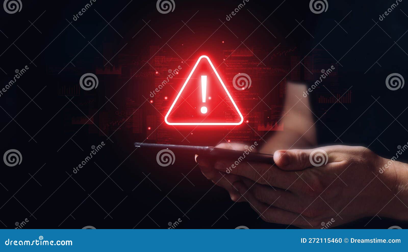 Caution Concept. the Person is Holding a Tablet with a Sign. Stock ...