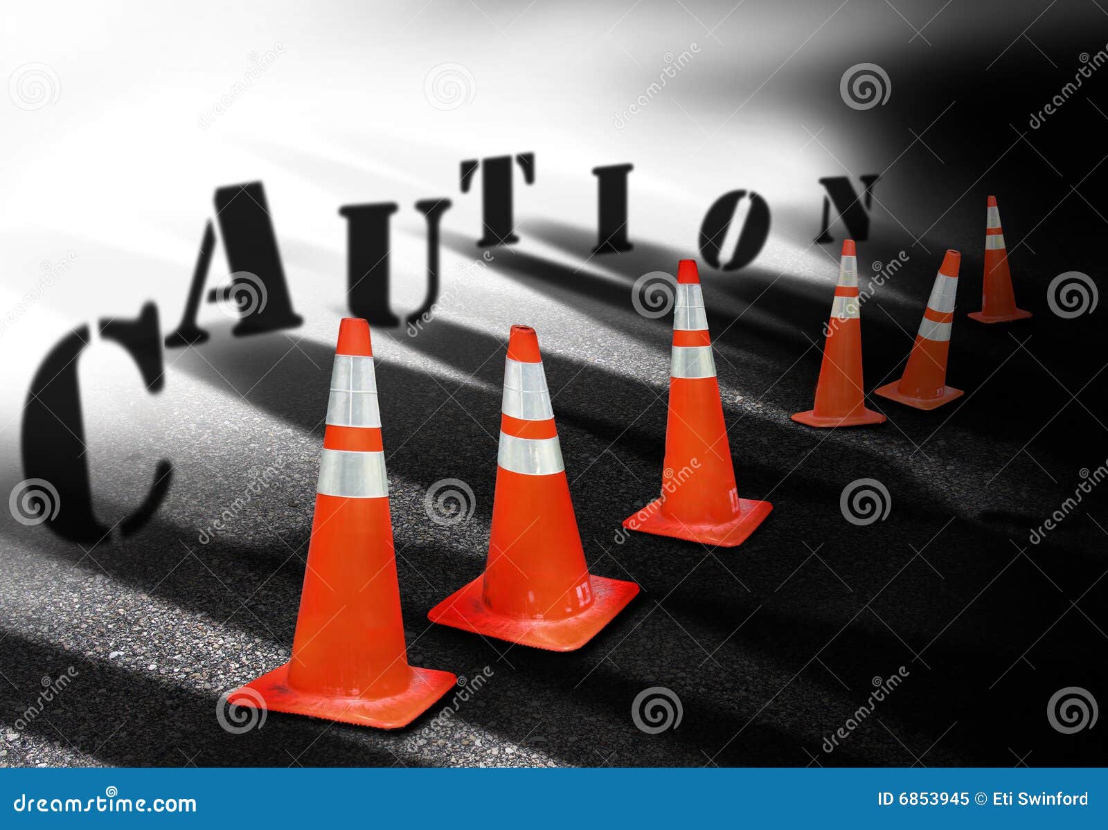 Caution cones 2 stock image. Image of dangerous, industry - 6853945