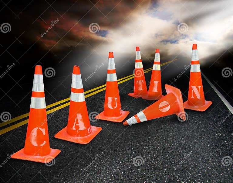 Caution cones stock image. Image of danger, cones, highway - 6672513