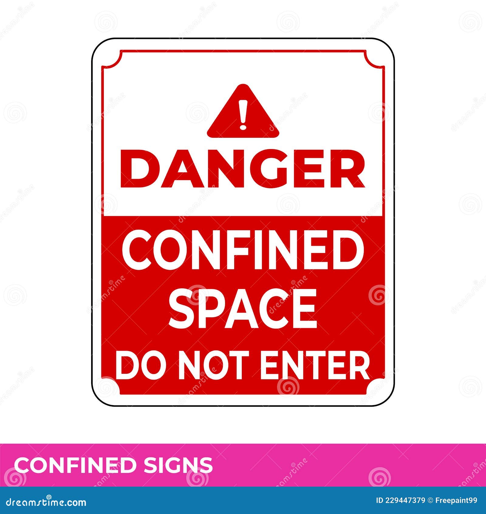 Caution Confined Space Do Not Enter Without Permission Sign In Vector