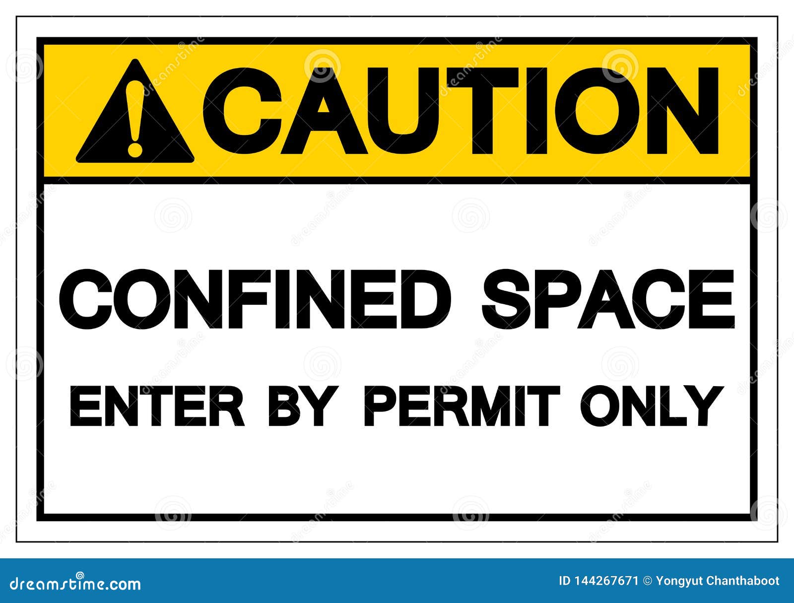 Caution Permit Required Confined Space Always Keep Person At Door ...
