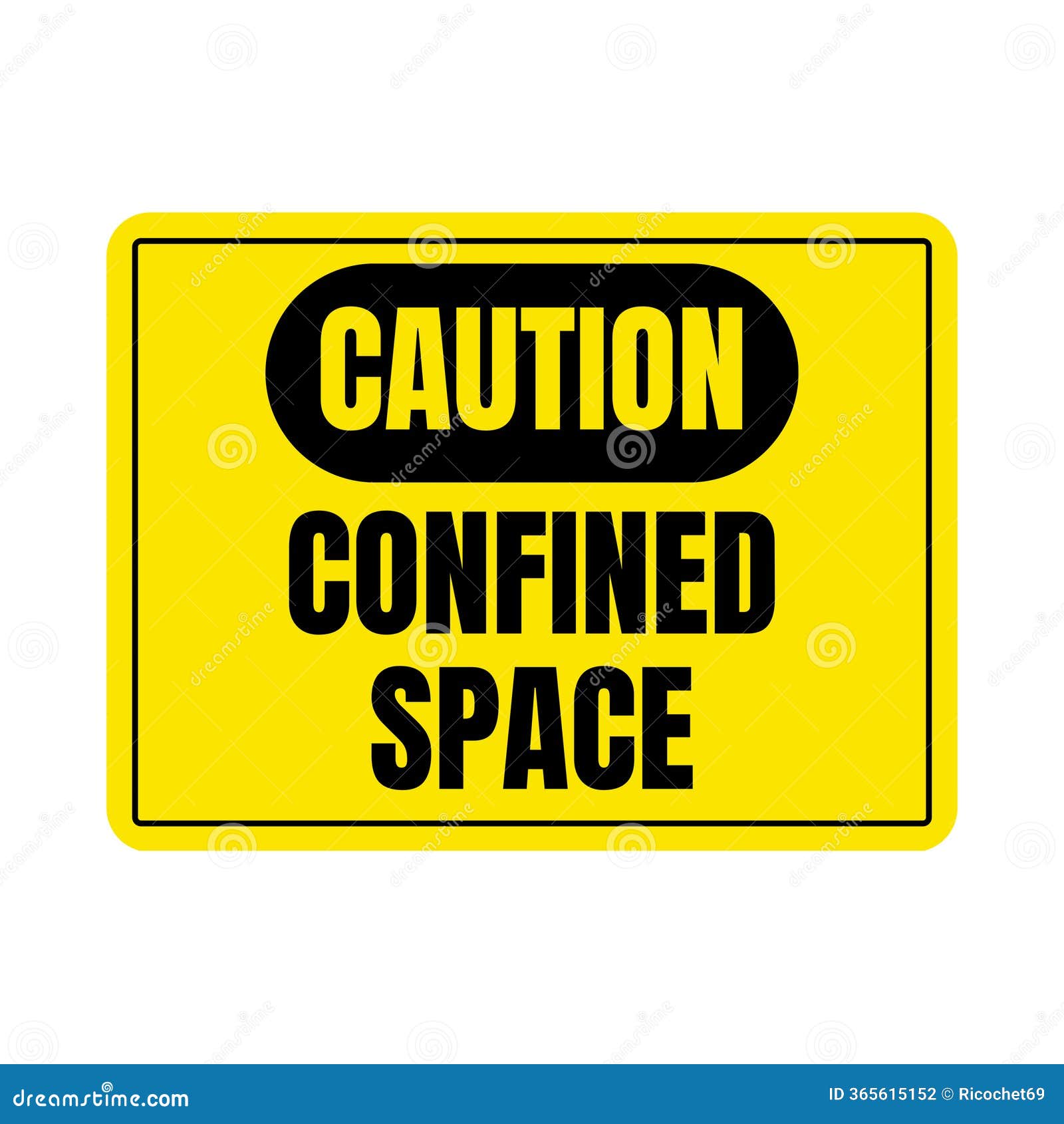 Caution Confined Space Symbol Sign Isolated On White Background Vector ...