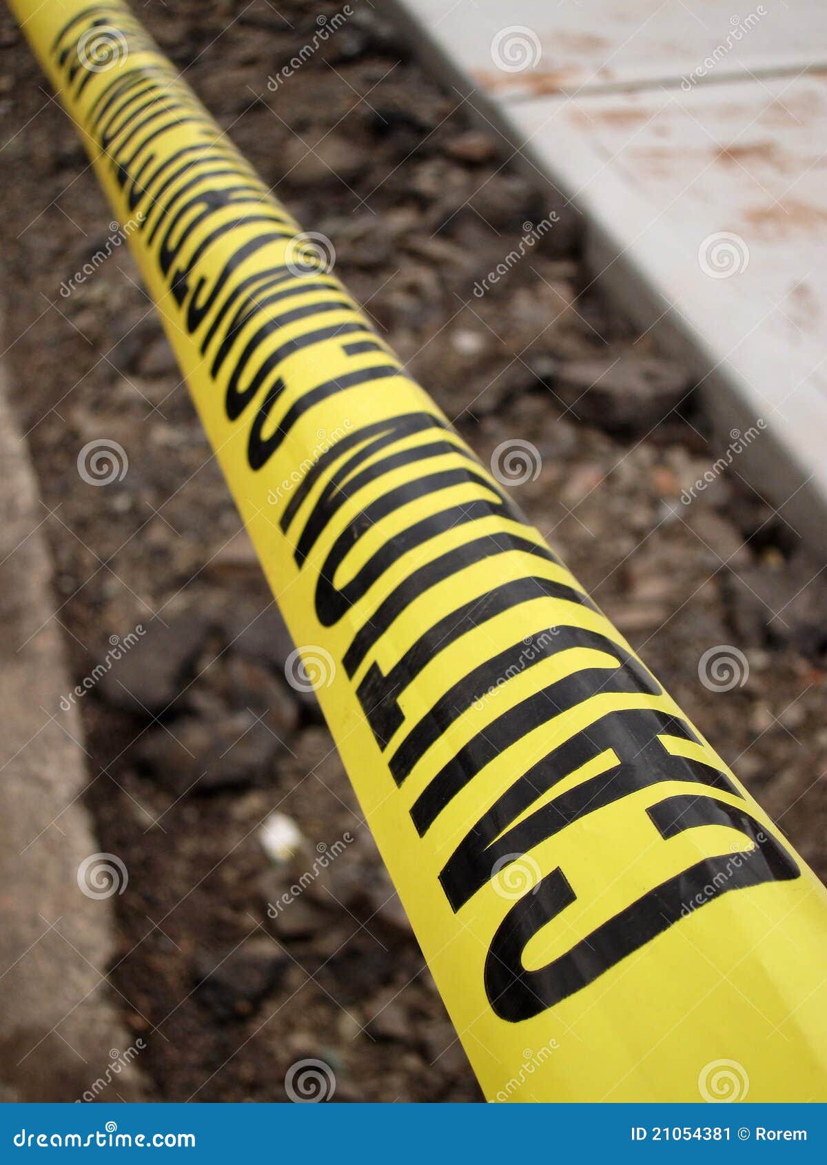 Caution construction area stock image. Image of excavation - 21054381