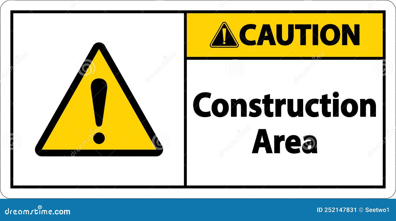 Caution Construction Area Symbol Sign on White Background Stock Vector ...