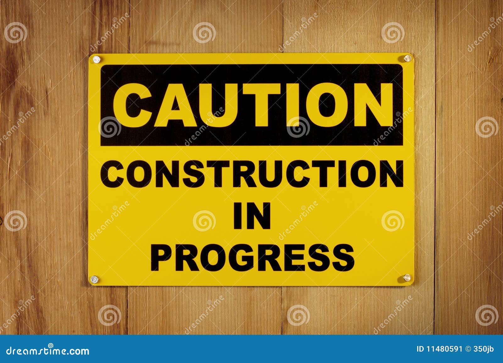 Caution:Construction in Progress Stock Image - Image of attention, road ...
