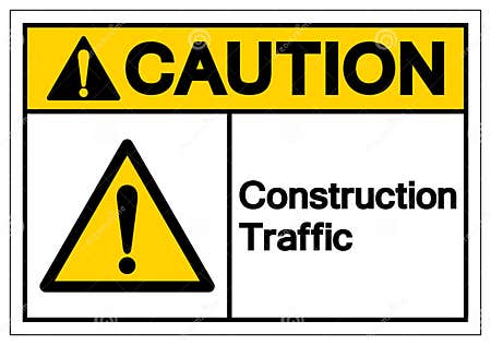 Caution Construction Traffic Symbol Sign, Vector Illustration, Isolate ...