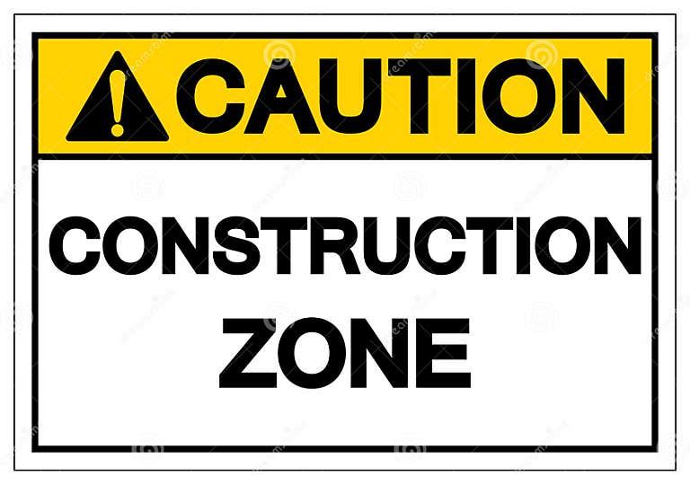 Caution Construction Zone Symbol Sign, Vector Illustration, Isolate on ...