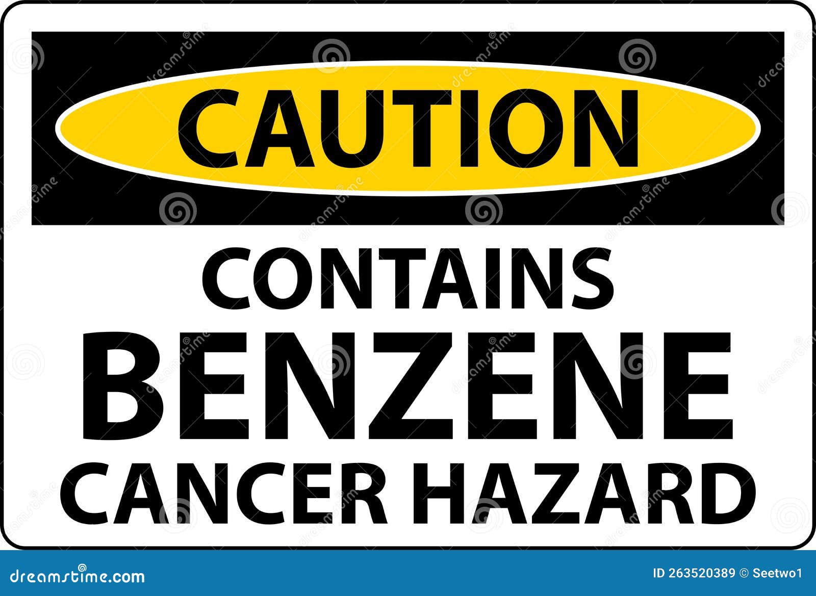 Caution Contains Benzene Sign on White Background Stock Vector ...