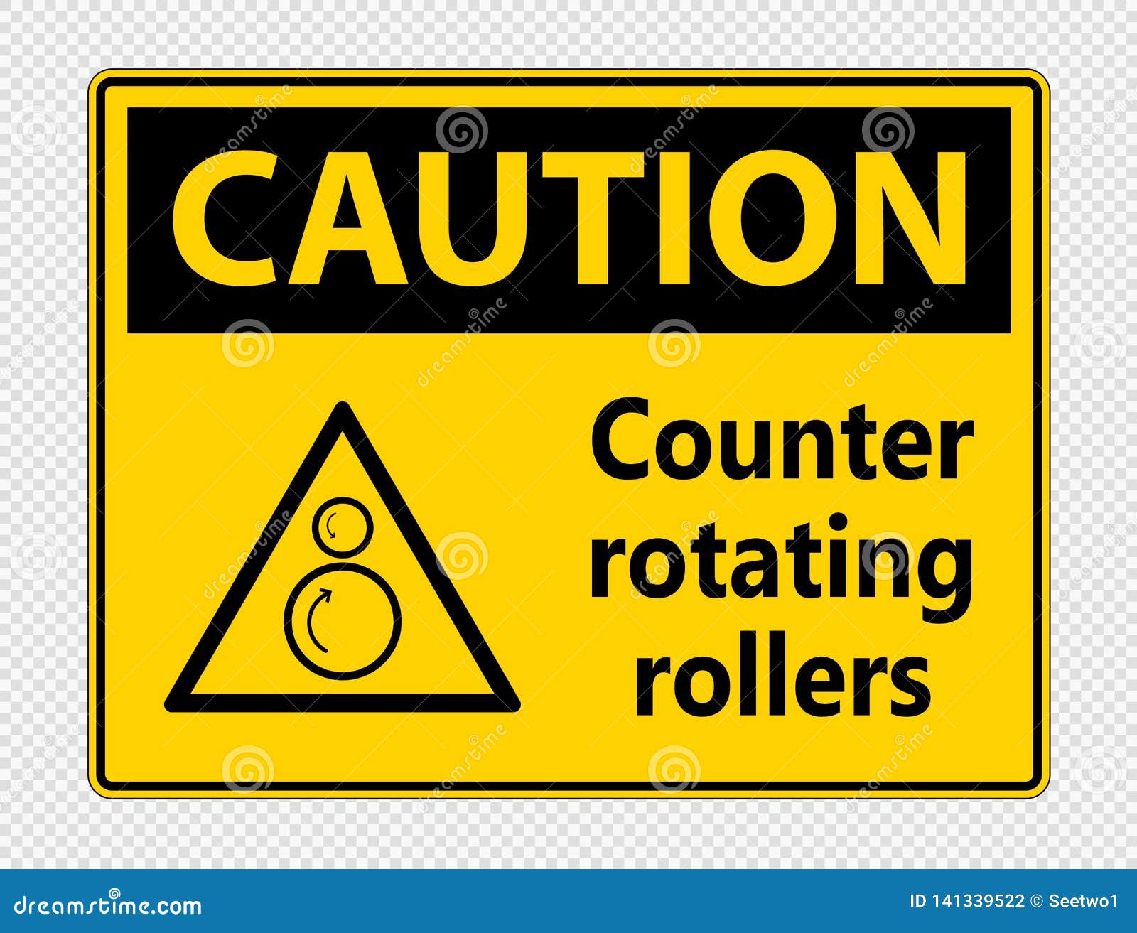 Symbol Caution Counter Rotating Rollers Sign On Transparent Background ...