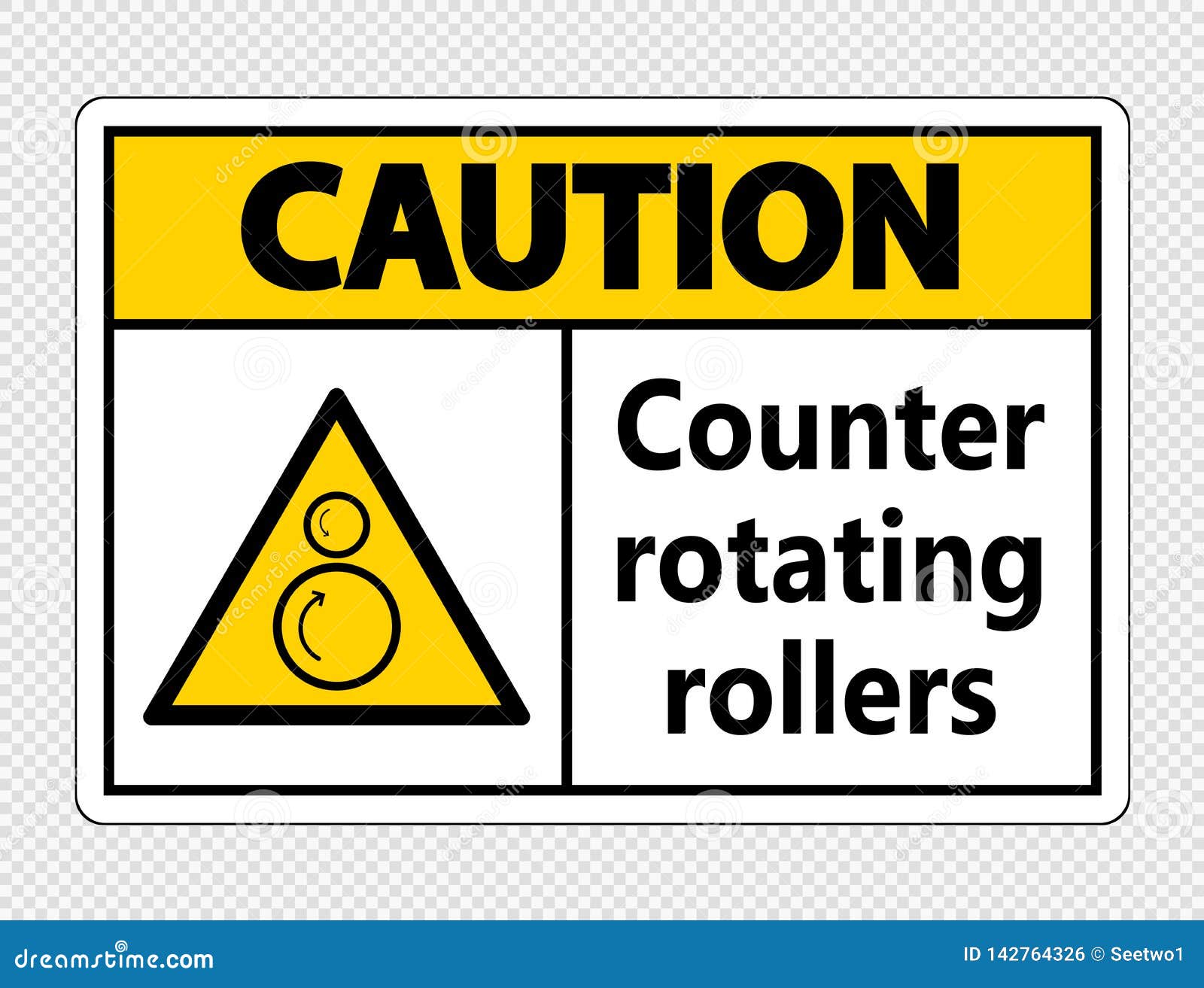 Symbol Caution Counter Rotating Rollers Sign on Transparent Background ...