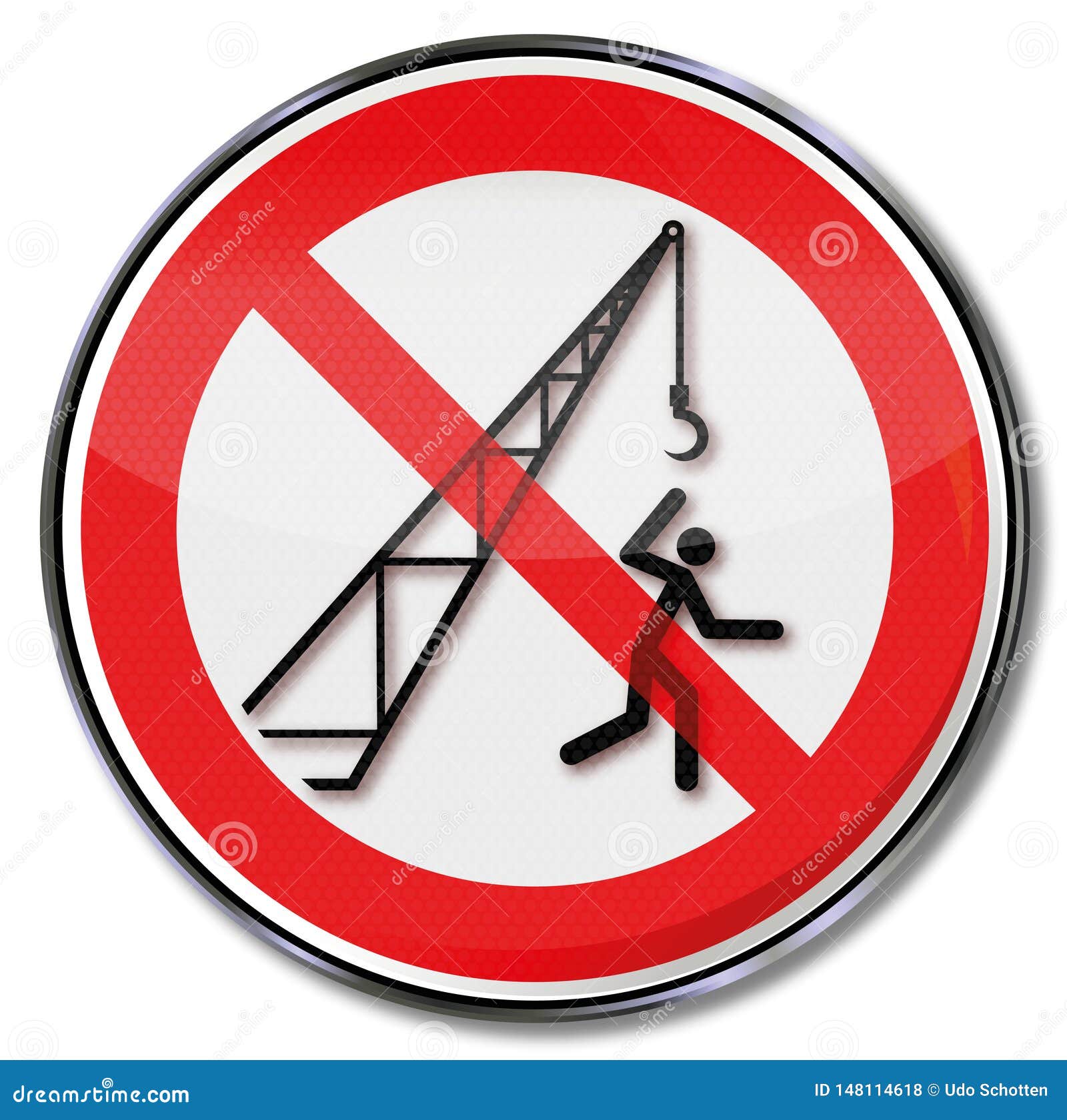 Caution Crane And Crane Hooks Vector Illustration | CartoonDealer.com ...