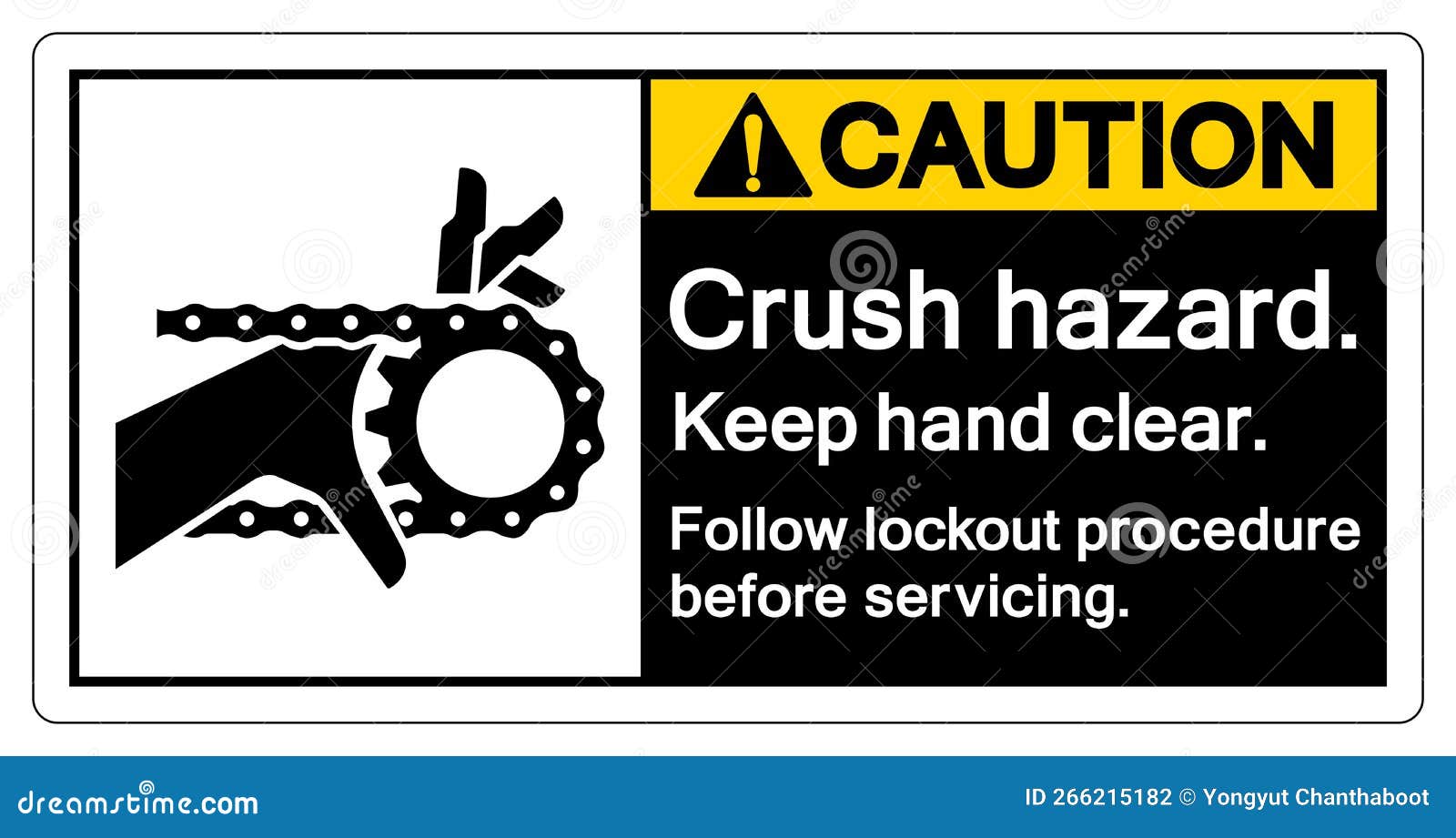 Caution Crush Hazard Keep Hand Clear Follow Lockout Procedure before ...