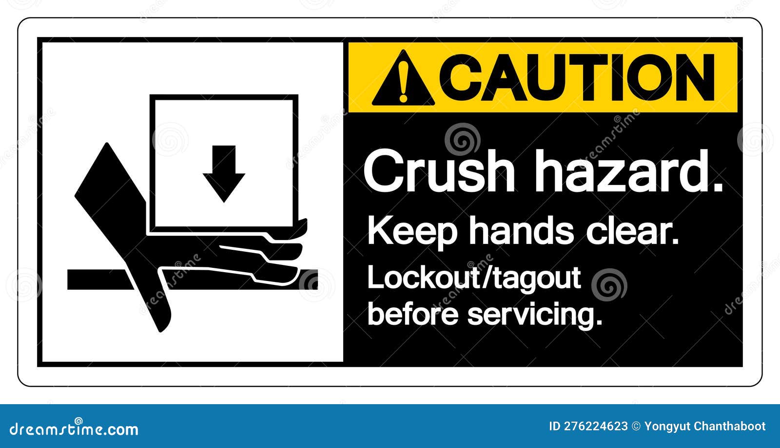 Caution Crush Hazard Keep Hands Clear Symbol Sign, Vector Illustration ...