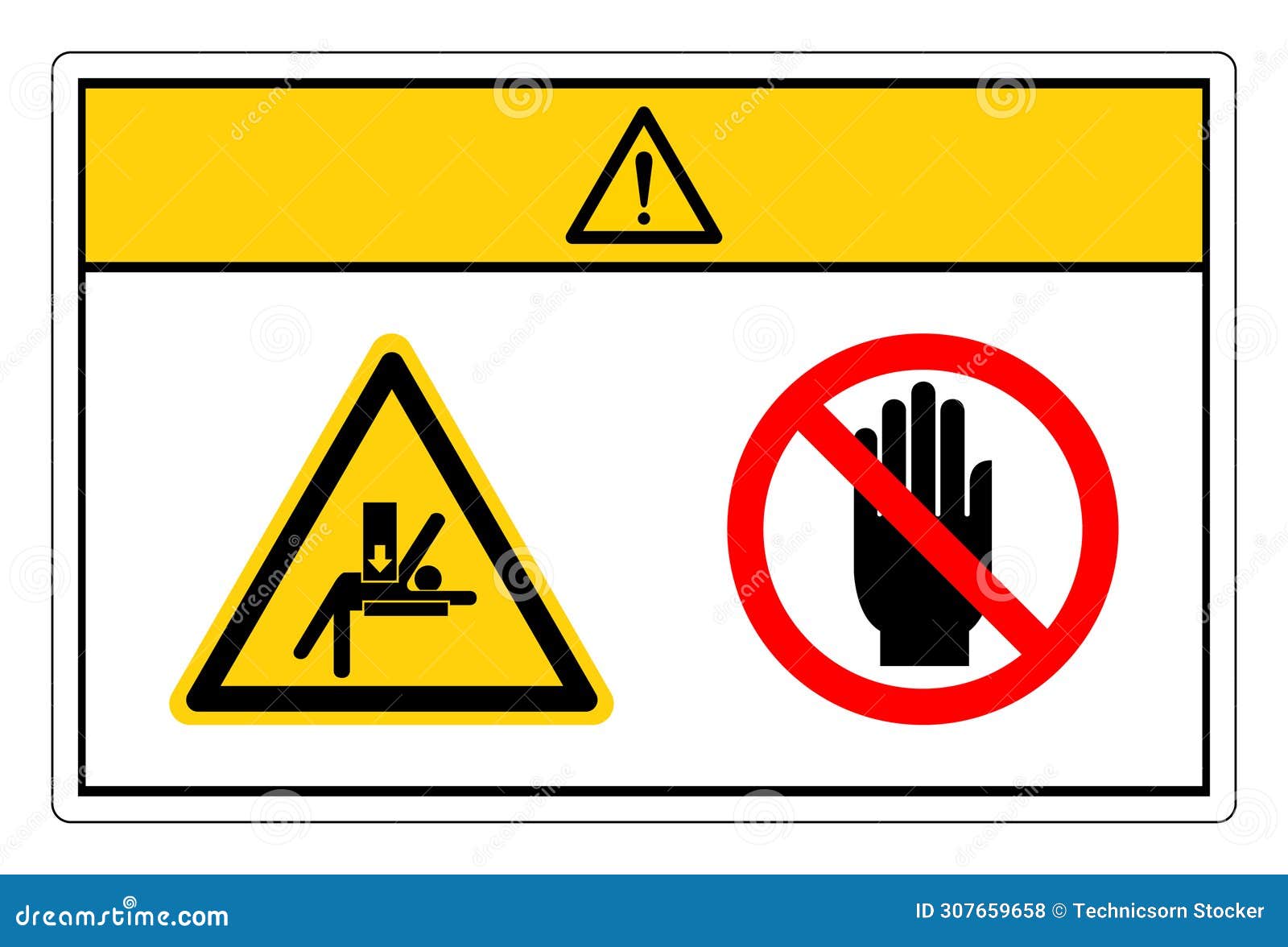 Caution Crush Hazard Stay Clear of Palletizer Do Not Touch Symbol Sign ...
