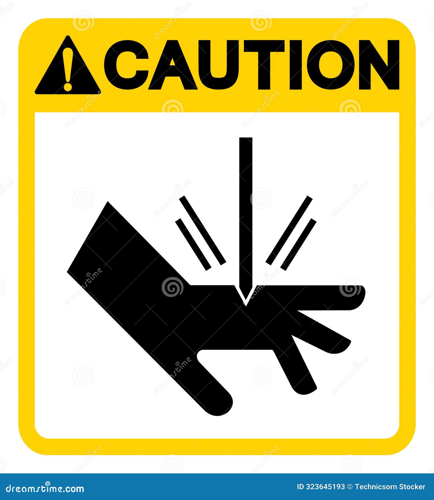 Caution Cut Hazard Hazard Symbol Sign, Vector Illustration, Isolate on ...