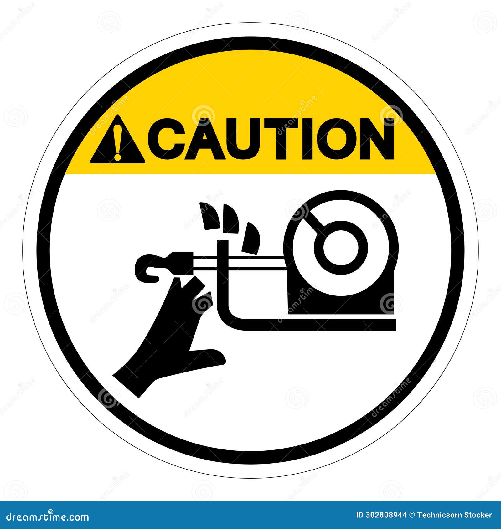 Caution Cutting of Finger Hazard Symbol Sign, Vector Illustration ...