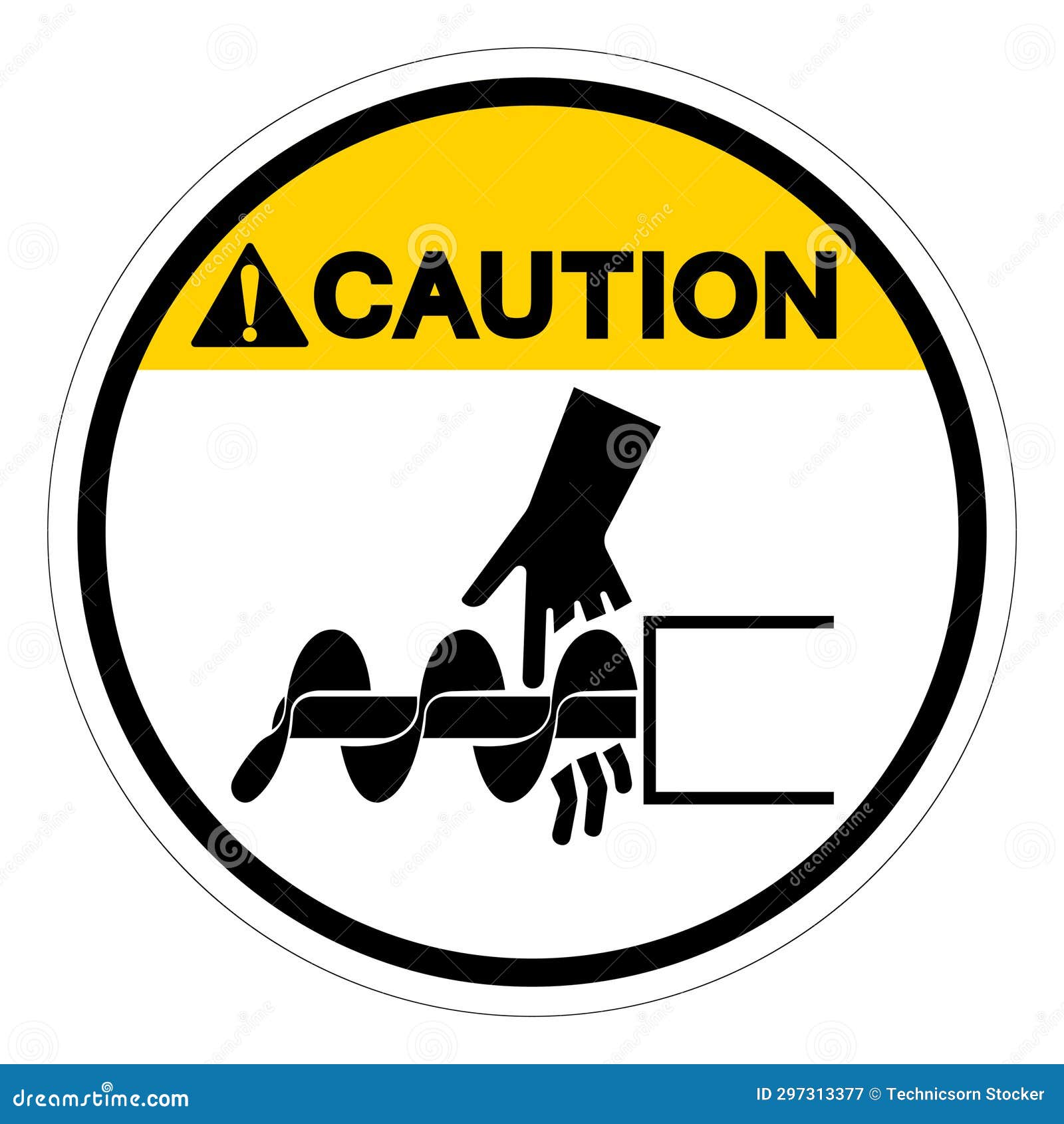 Caution Cutting of Fingers or Hand Auger Symbol Sign, Vector ...