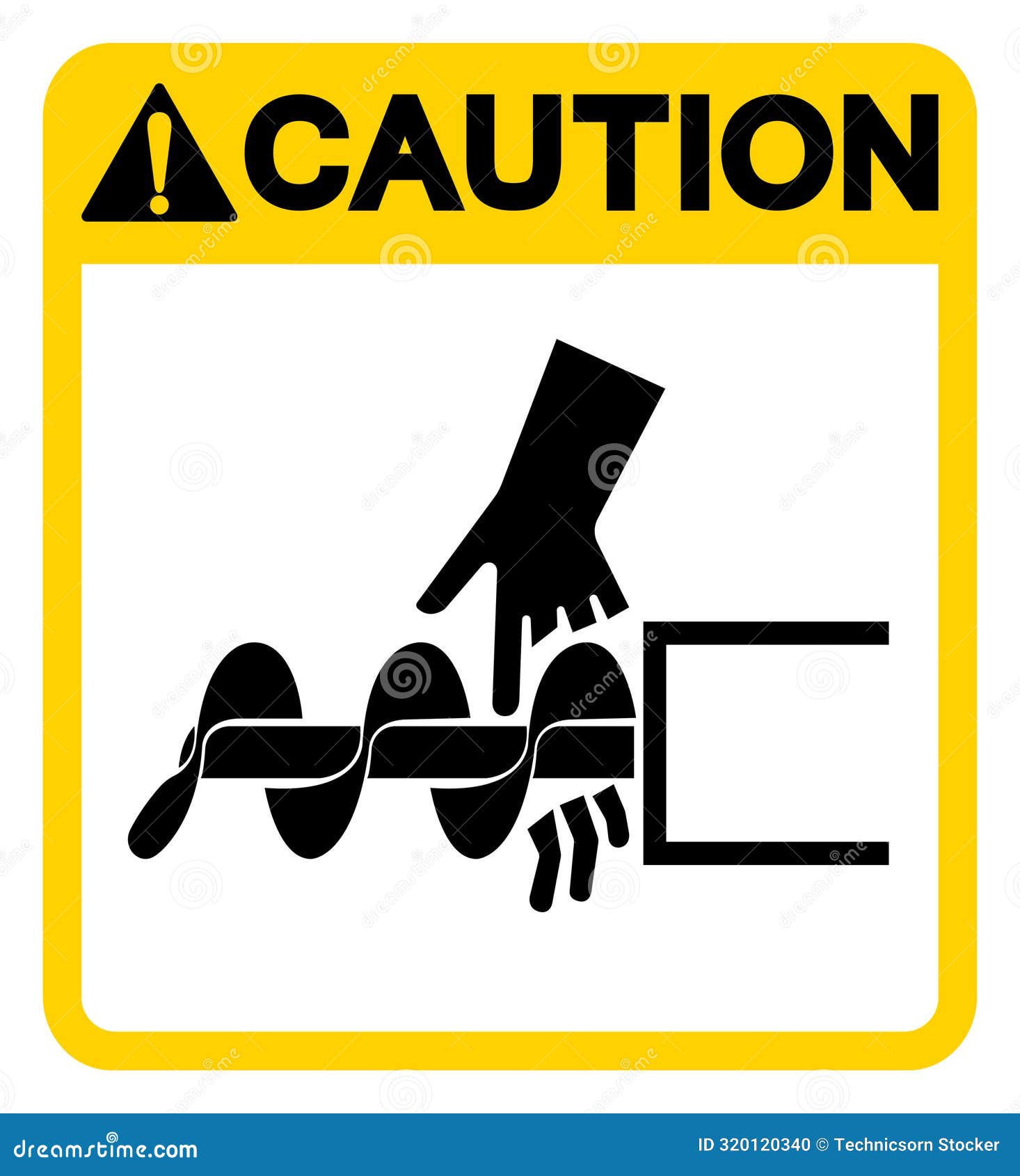 Caution Cutting Of Fingers Or Hand Auger Symbol Sign, Vector ...