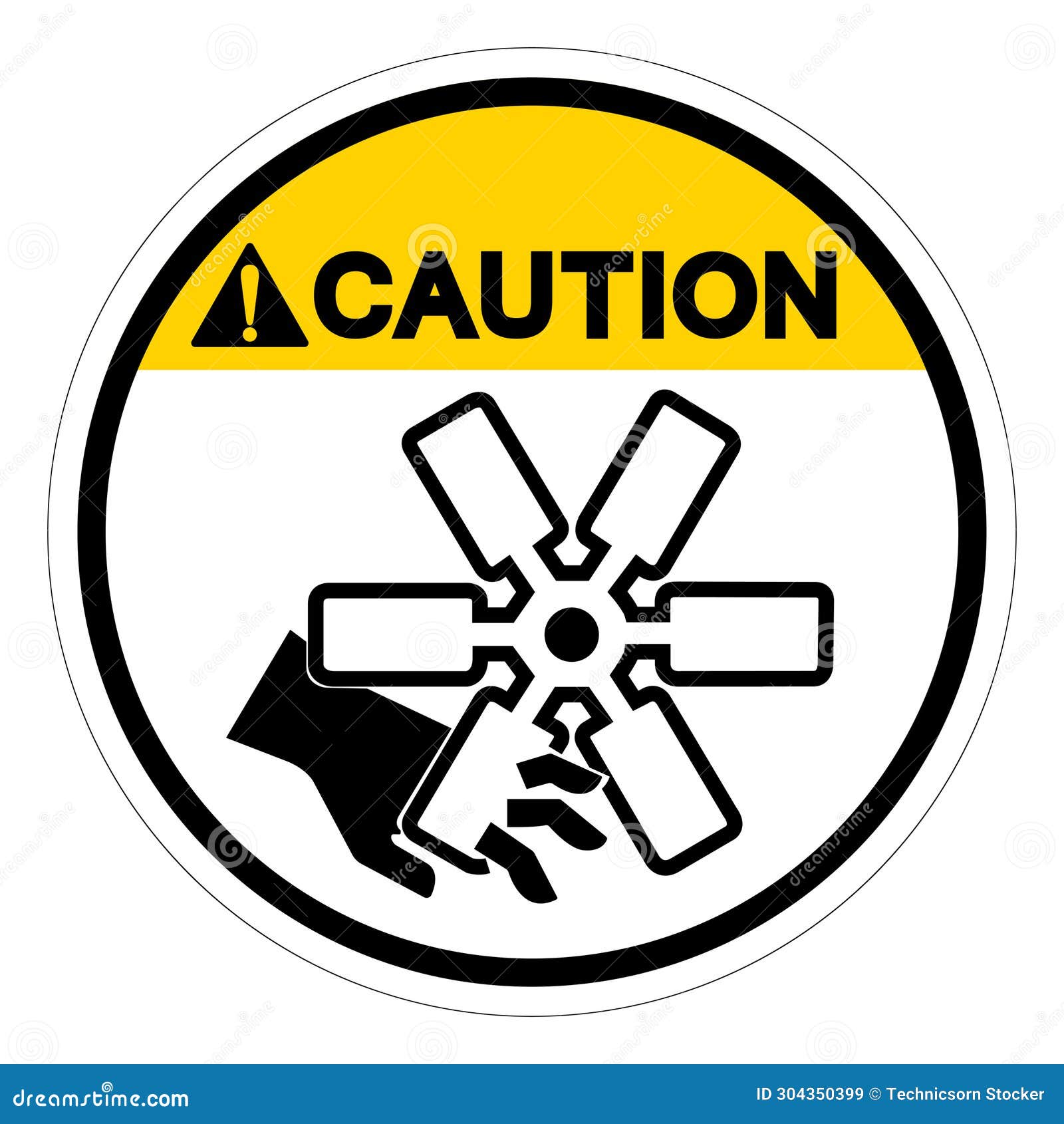 Caution Cutting of Fingers or Hand Engine Fan Symbol Sign, Vector ...