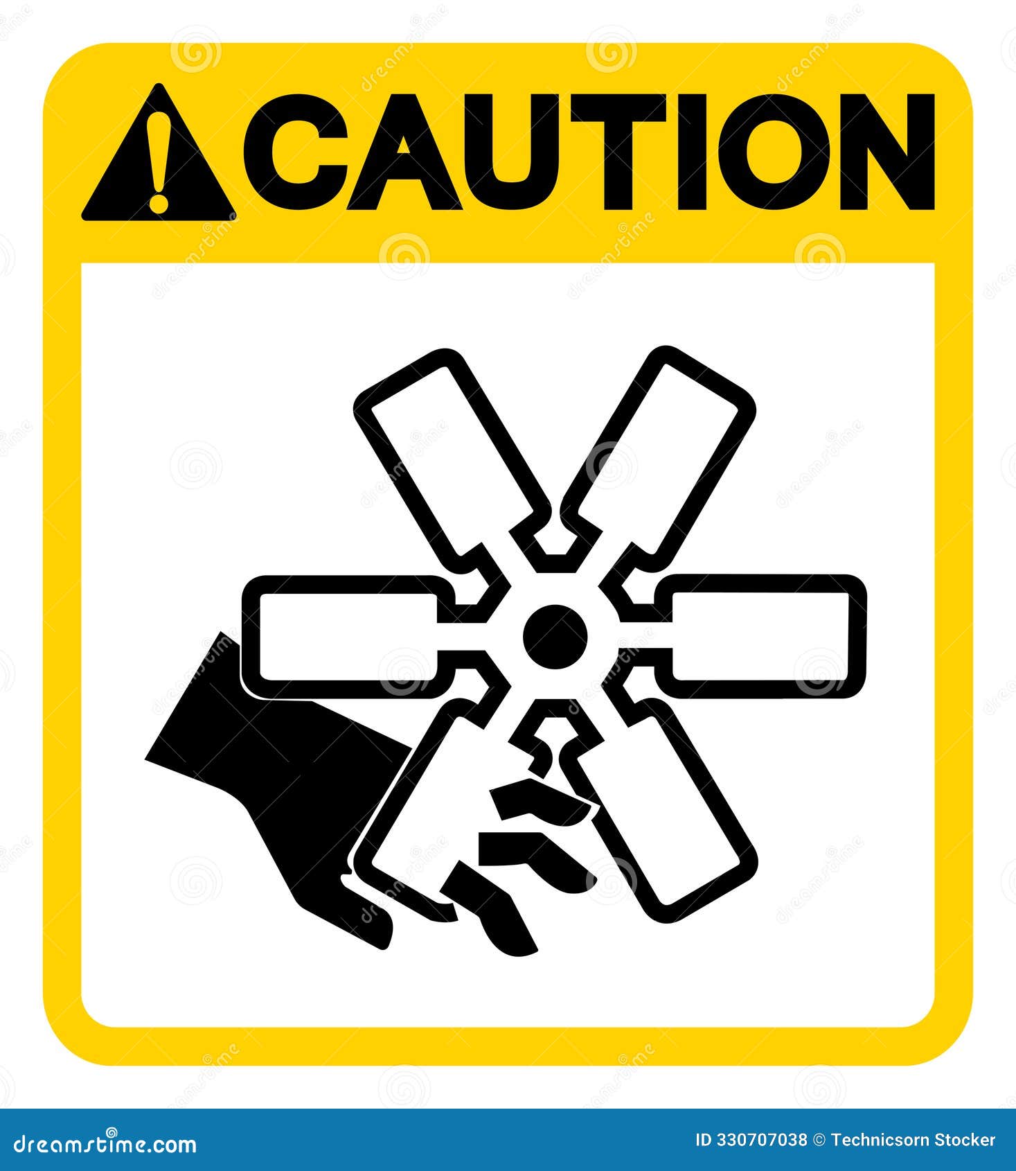 Caution Cutting of Fingers or Hand Engine Fan Symbol Sign, Vector ...